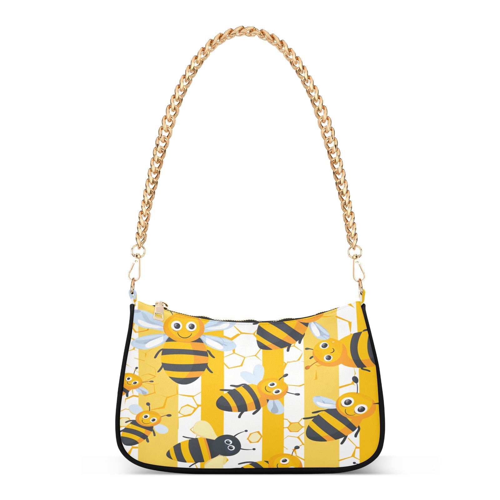 ALAZA Cartoon Bee Honeycomb Shoulder Bag Purse for Women Tote Handbag ...