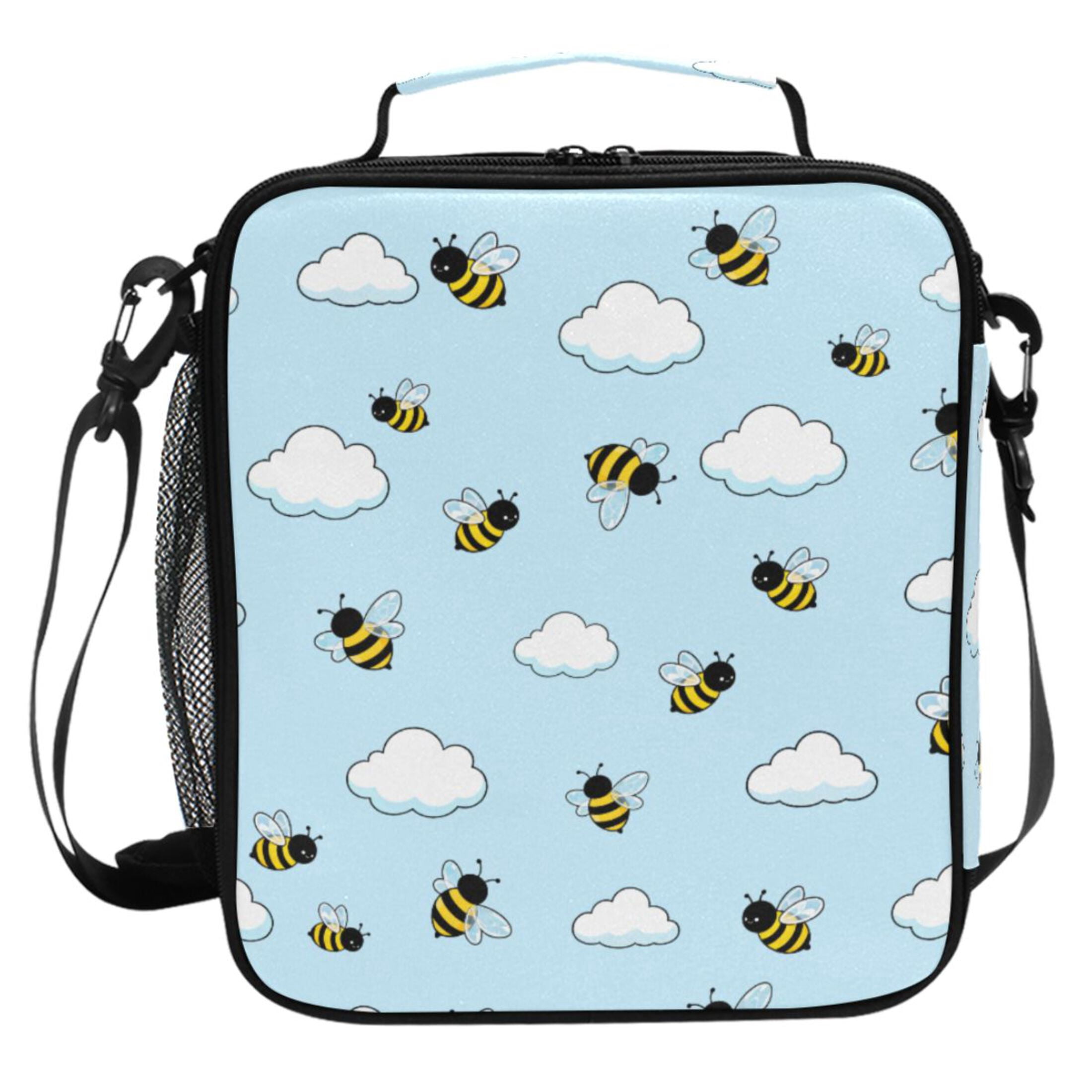ALAZA Cartoon Bee and Cloud Lunch Box Insulated Cooler Lunch Bag with ...