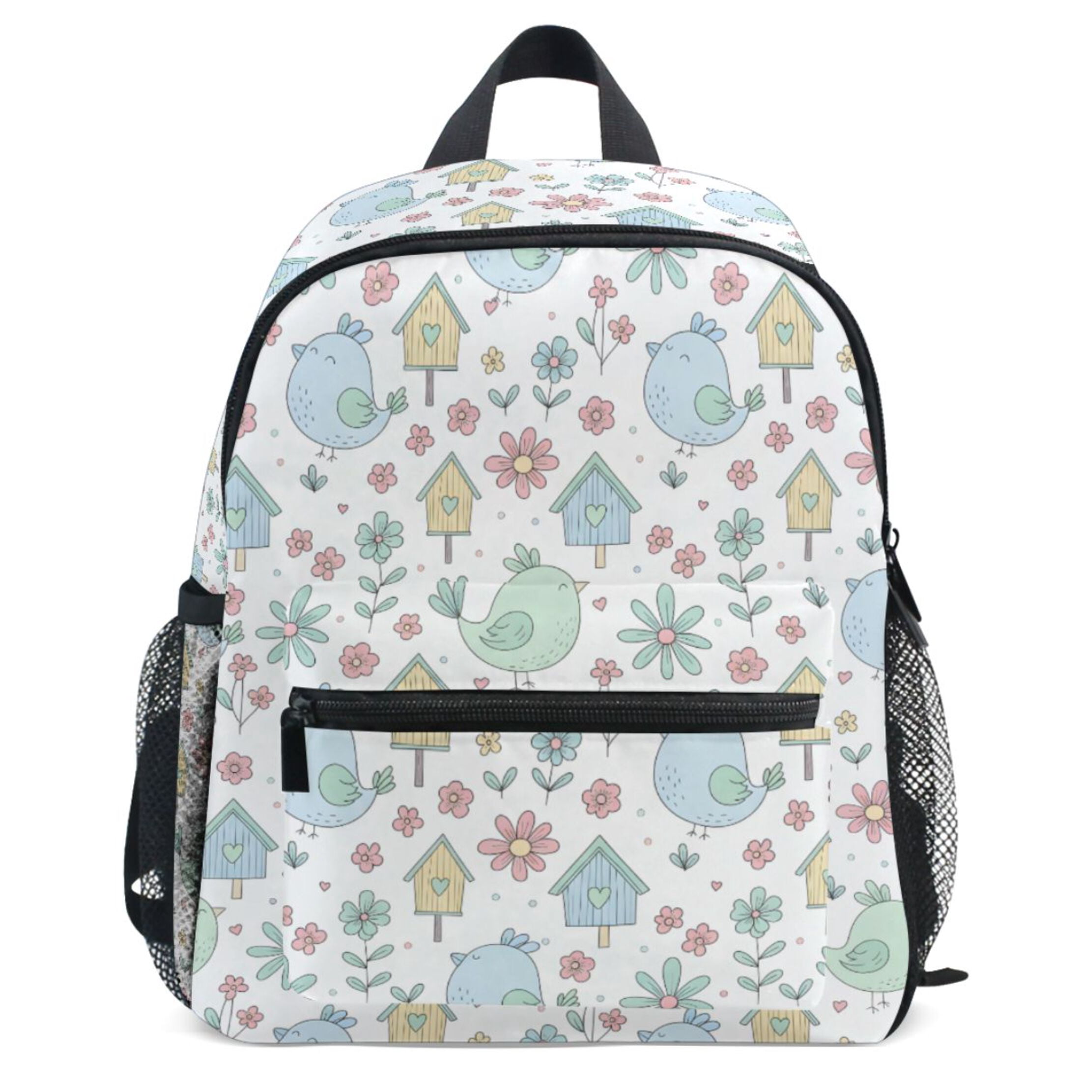 ALAZA Cartoon Bird Floral Pattern School Backpack Student Bookbag Mini ...