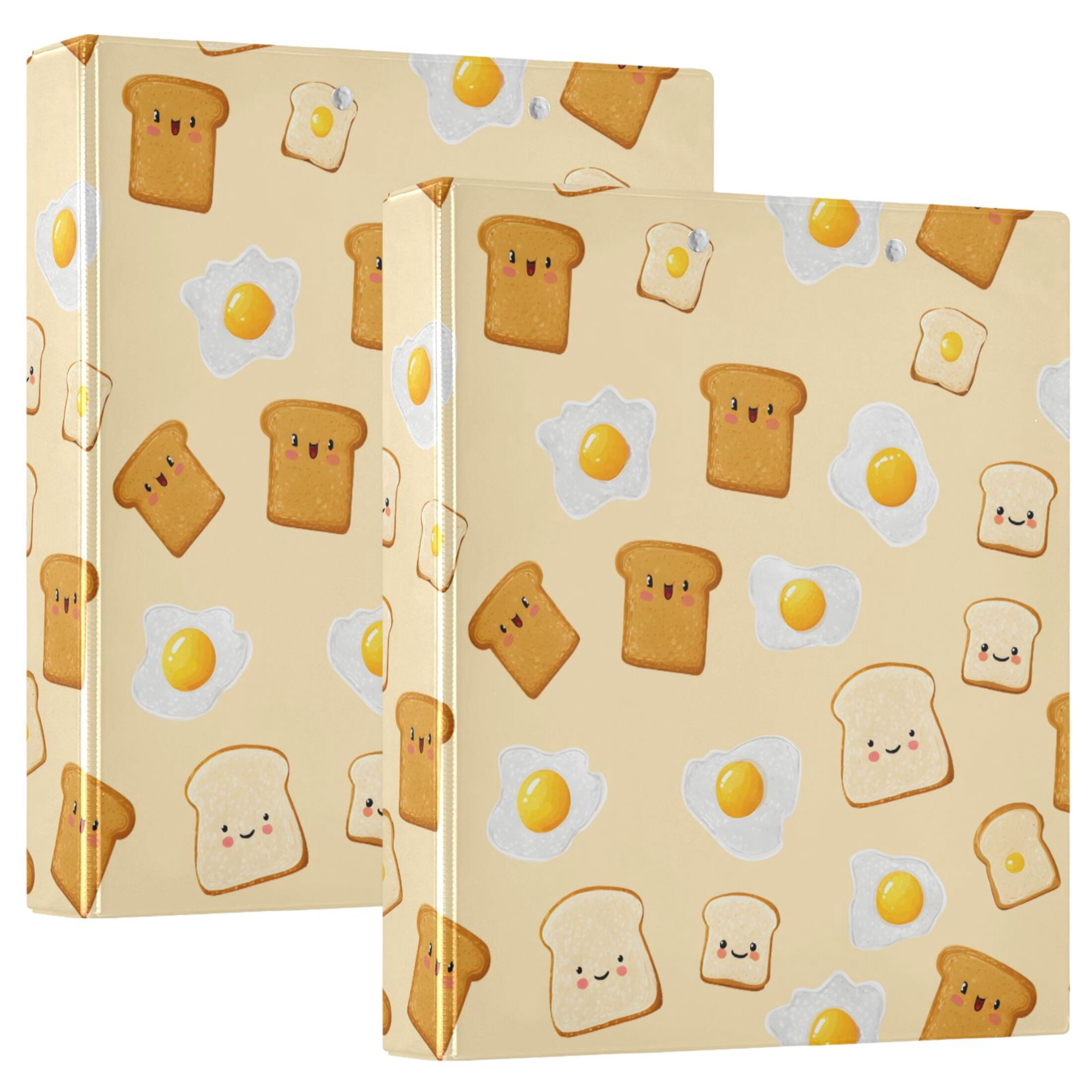 ALAZA Cartoon Bread Pattern Hardcover 3 Ring Binder 1.5" D-Rings with ...