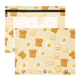 ALAZA Cartoon Bread Pattern Pencil Pouch 3 Ring Binder with Clear ...