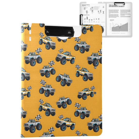 ALAZA Cartoon Car Vehicle A4 Foldable Clipboard 360 Degree Folder ...