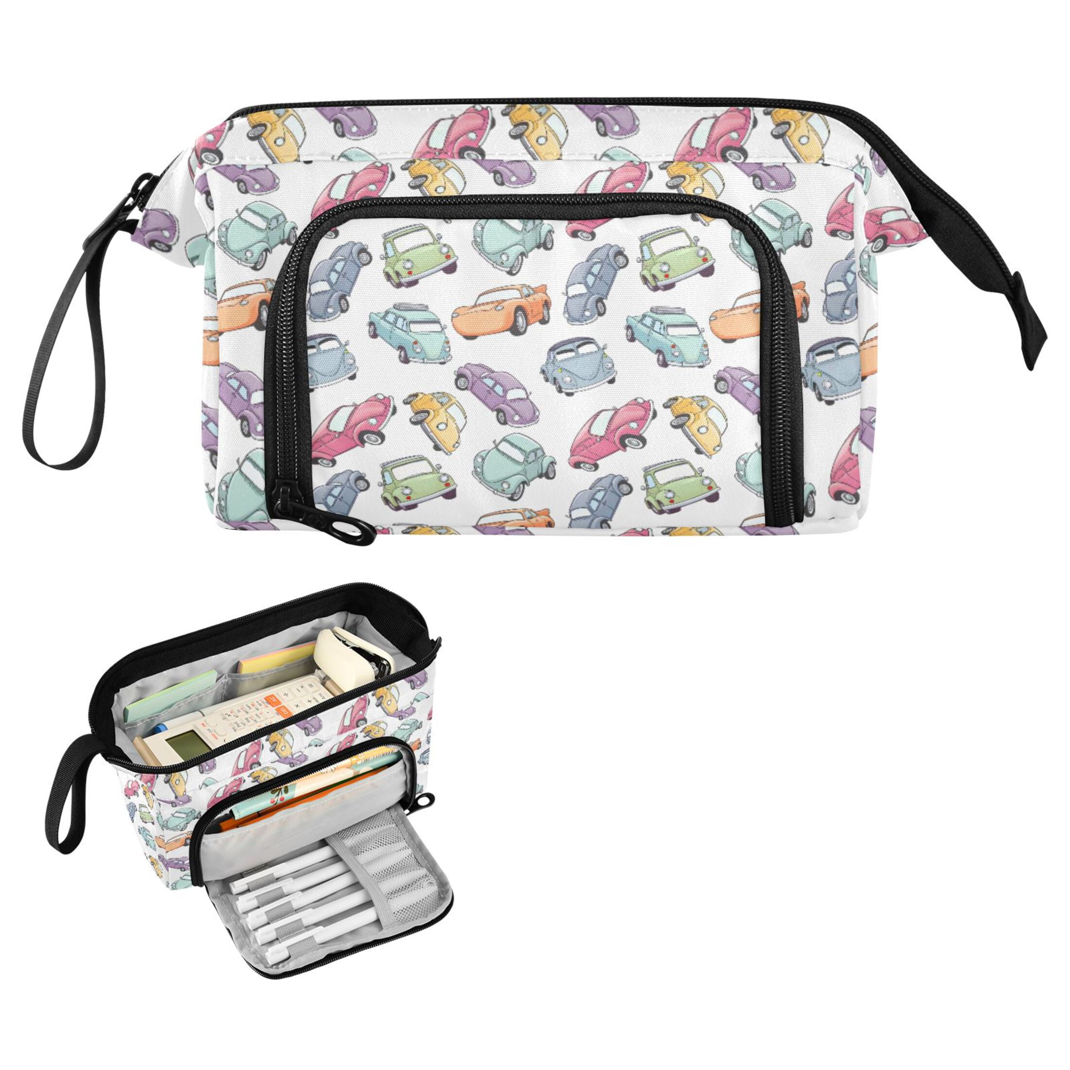 ALAZA Cartoon Cars Pencil Pouch Big Capacity Pencil Case Zipper ...