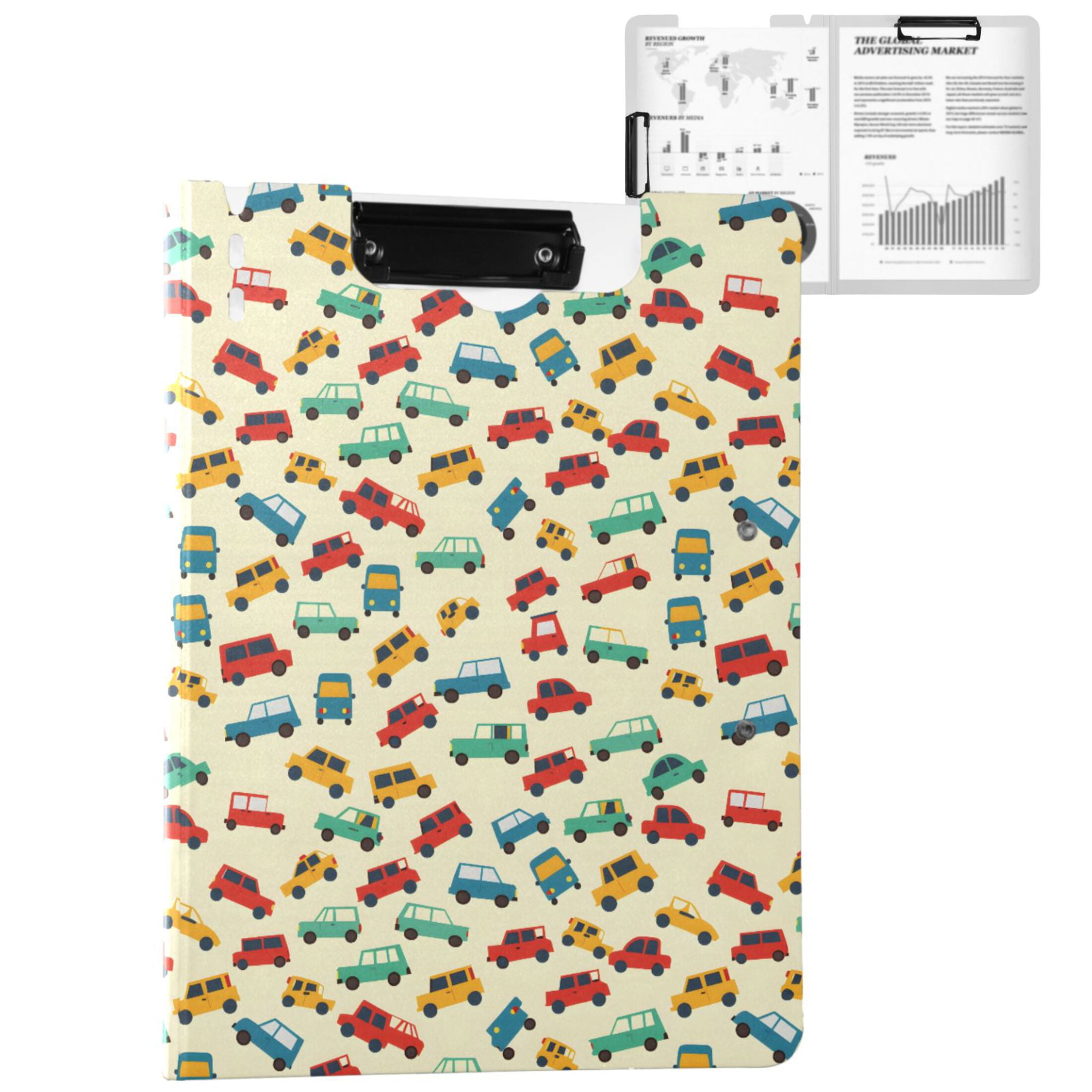 ALAZA Cartoon Carsblack and White Bicycle Sketch Pattern Trucks A4 ...