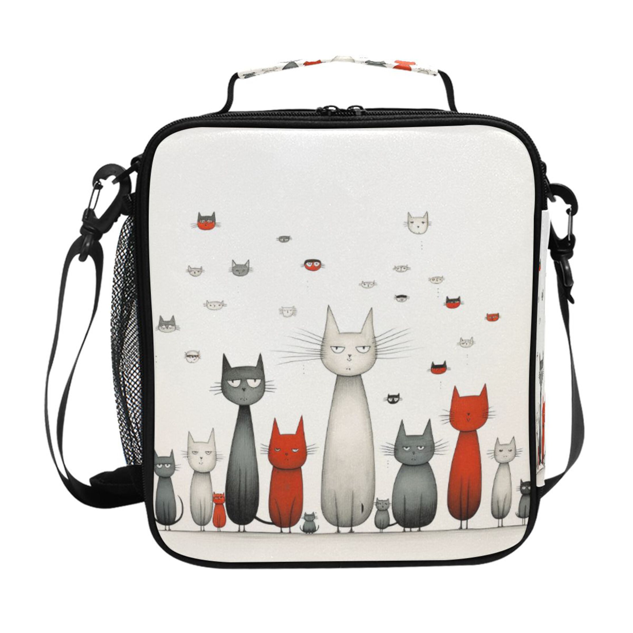 ALAZA Cartoon Cat Lunch Box Insulated Lunch Bag Reusable Thermal Cooler ...