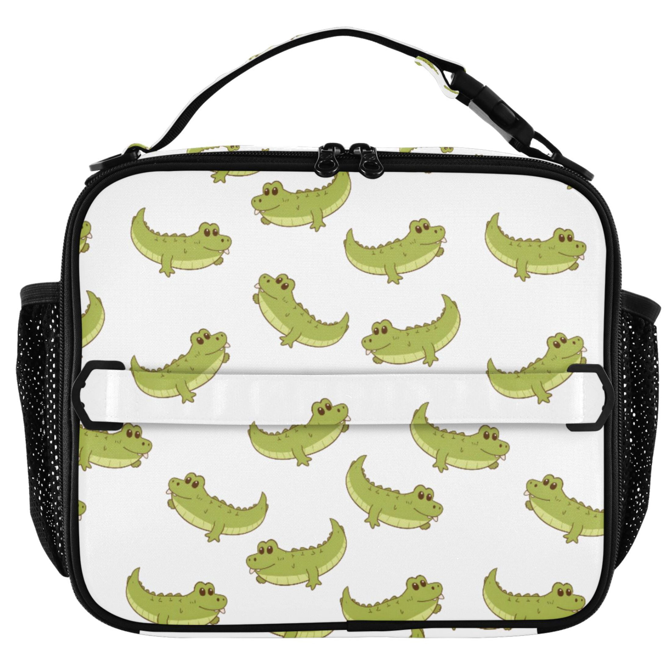 ALAZA Cartoon Crocodile Insulated Lunch Box Lunch Bag Cooler Tote with ...