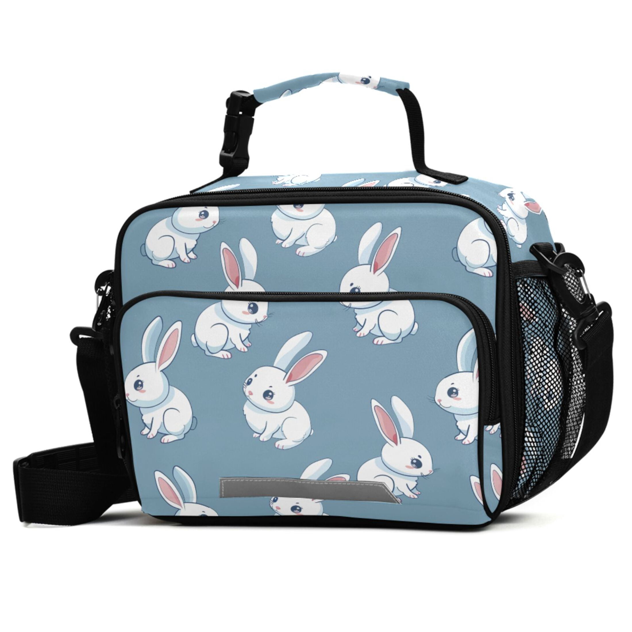 ALAZA Cartoon Cute Rabbits Lunch Box Insulated Cooler Bag Reusable Tote ...