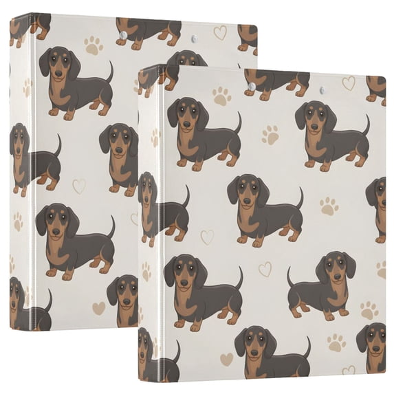 ALAZA Cartoon Dachshund Dogs Hardcover 3 Ring Binder 1.5" D-Rings with ...