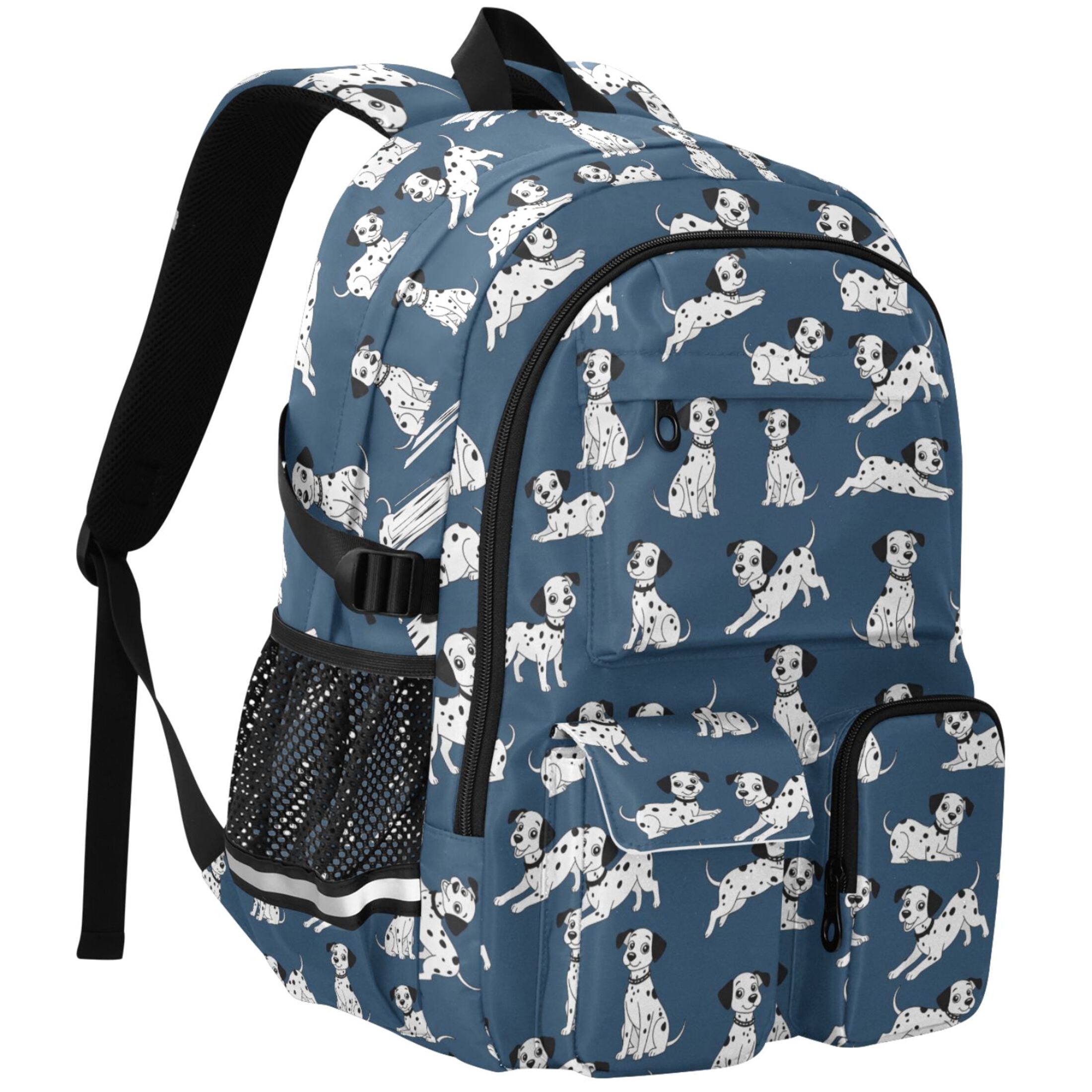 ALAZA Cartoon Dalmatian Dog Print Student Backpack School Bookbag Large ...