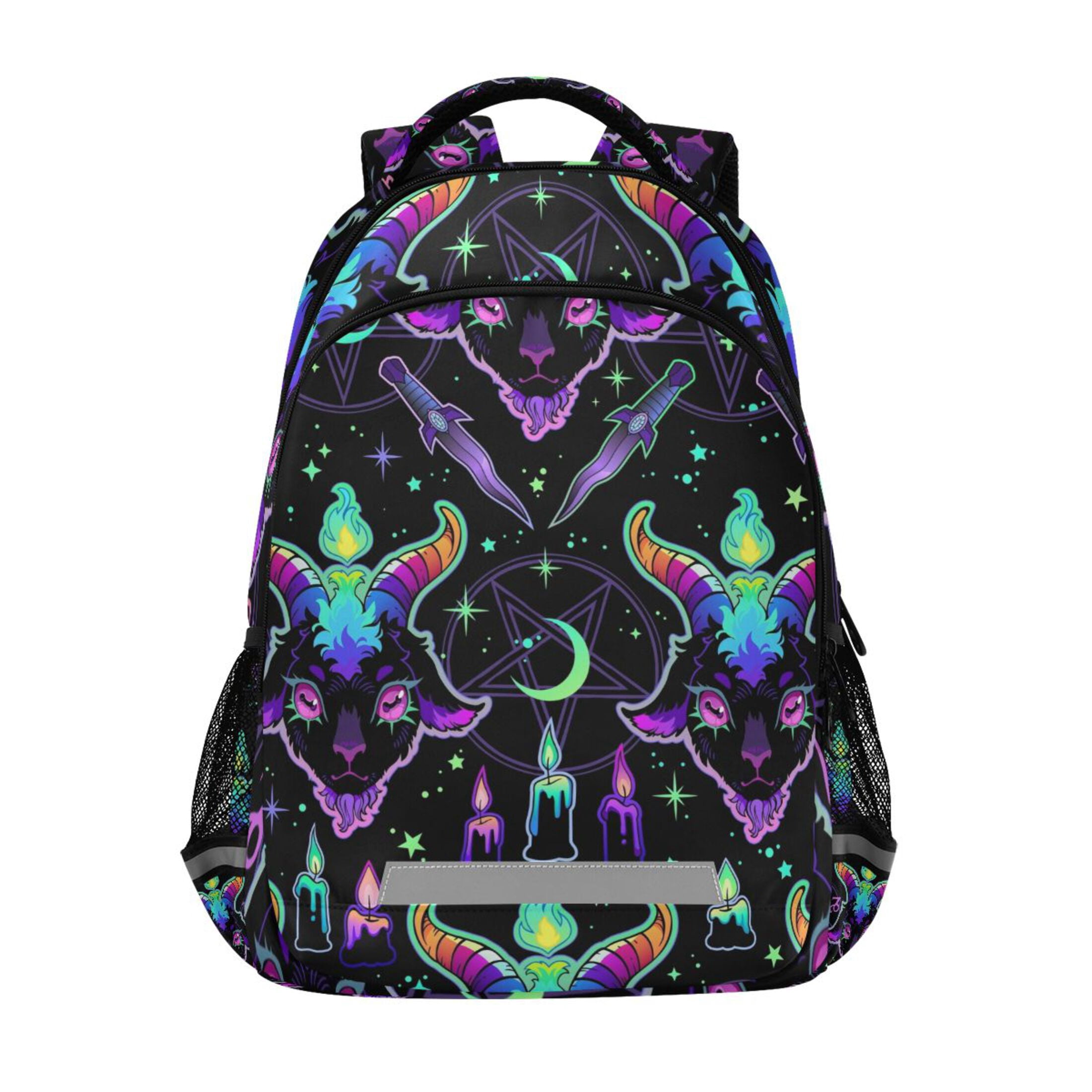 ALAZA Cartoon Devil Magic Backpack Elementary School Bag Bookbag Travel ...