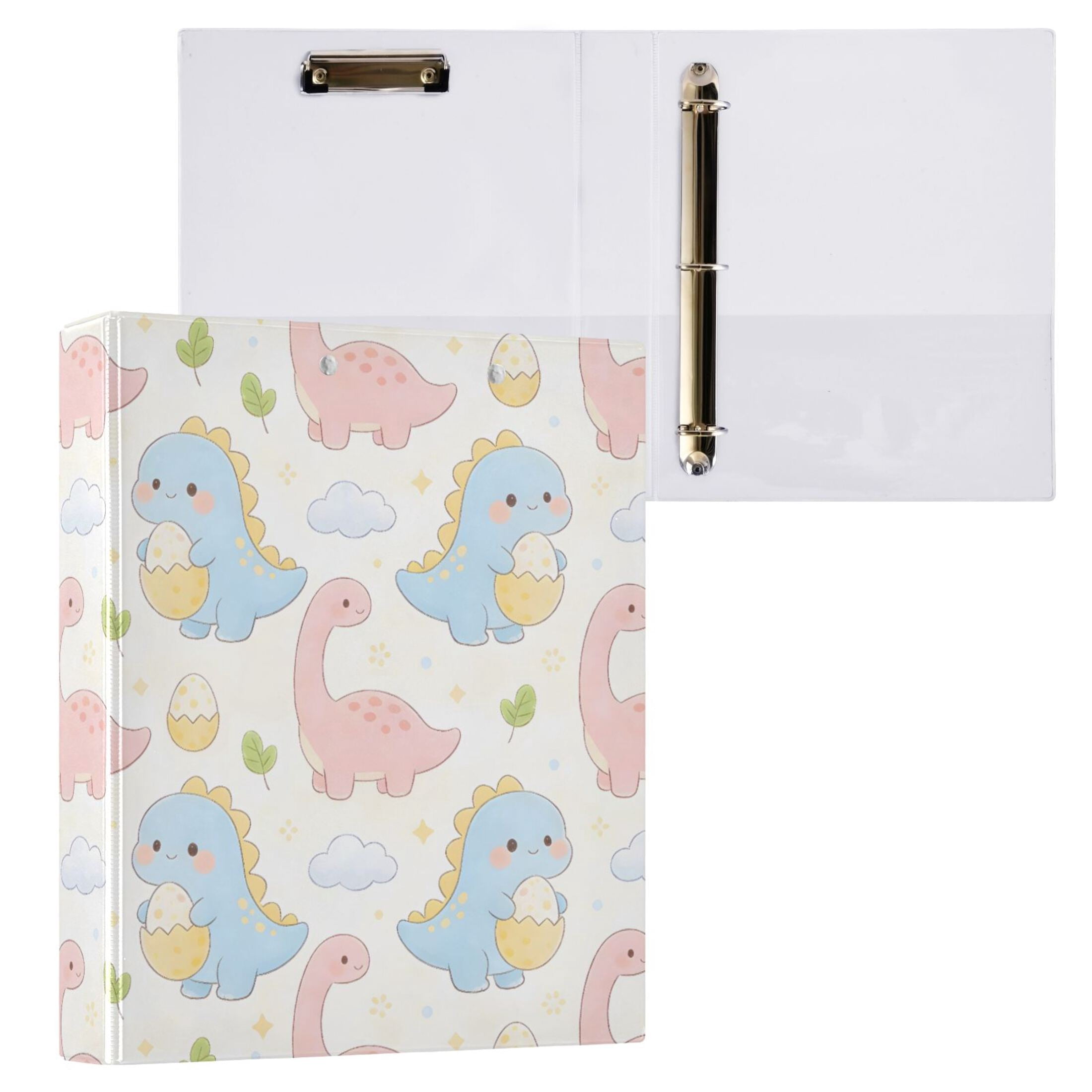 ALAZA Cartoon Dinosaur Eggs Hardcover 3 Ring Binder 1.5" D-Rings with ...