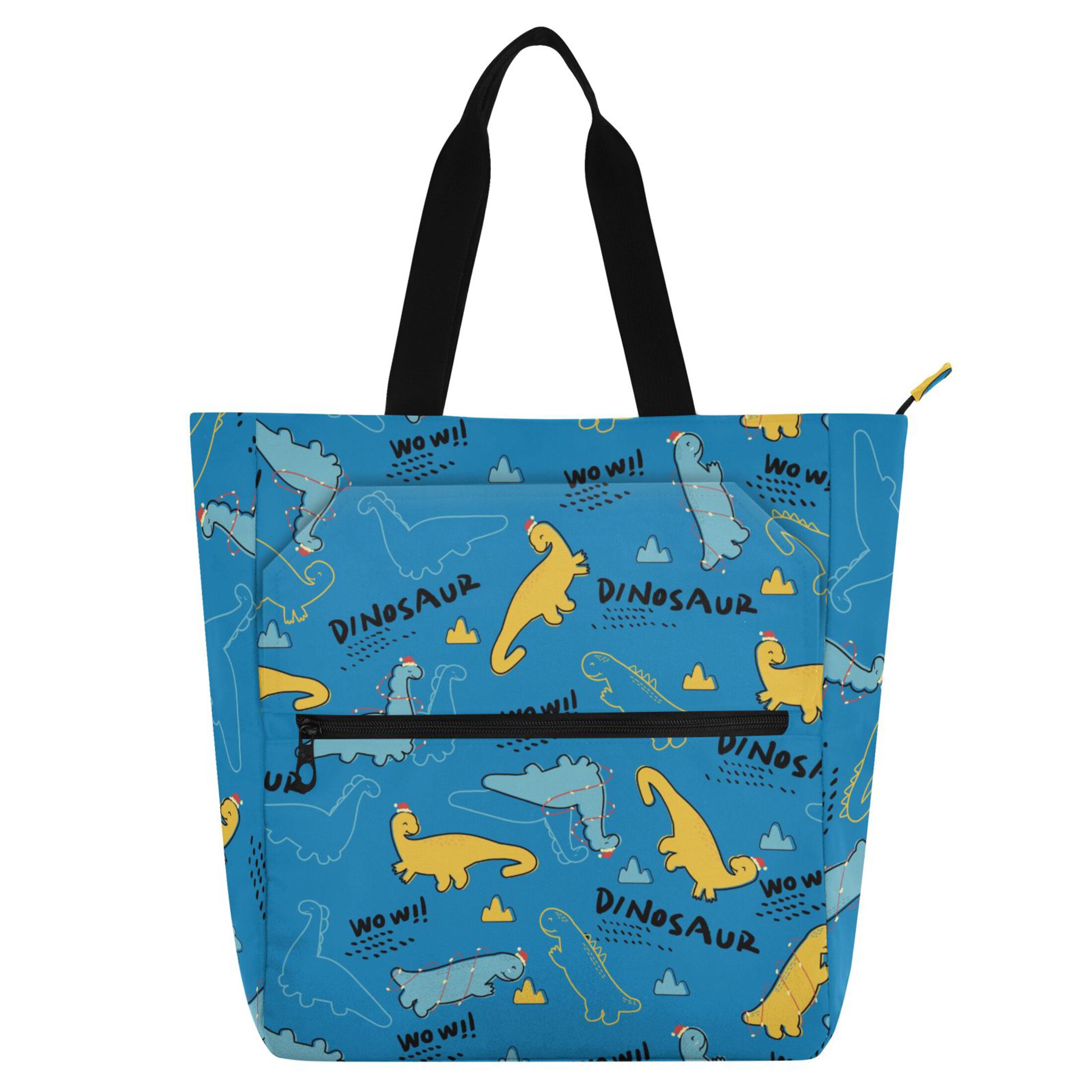 ALAZA Cartoon Dinosaurs Blue School Book Bag Kids Tote Bags Handbag ...