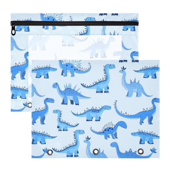ALAZA Cartoon Dinosaurs Pattern Pencil Pouch 3 Ring Binder with Clear ...