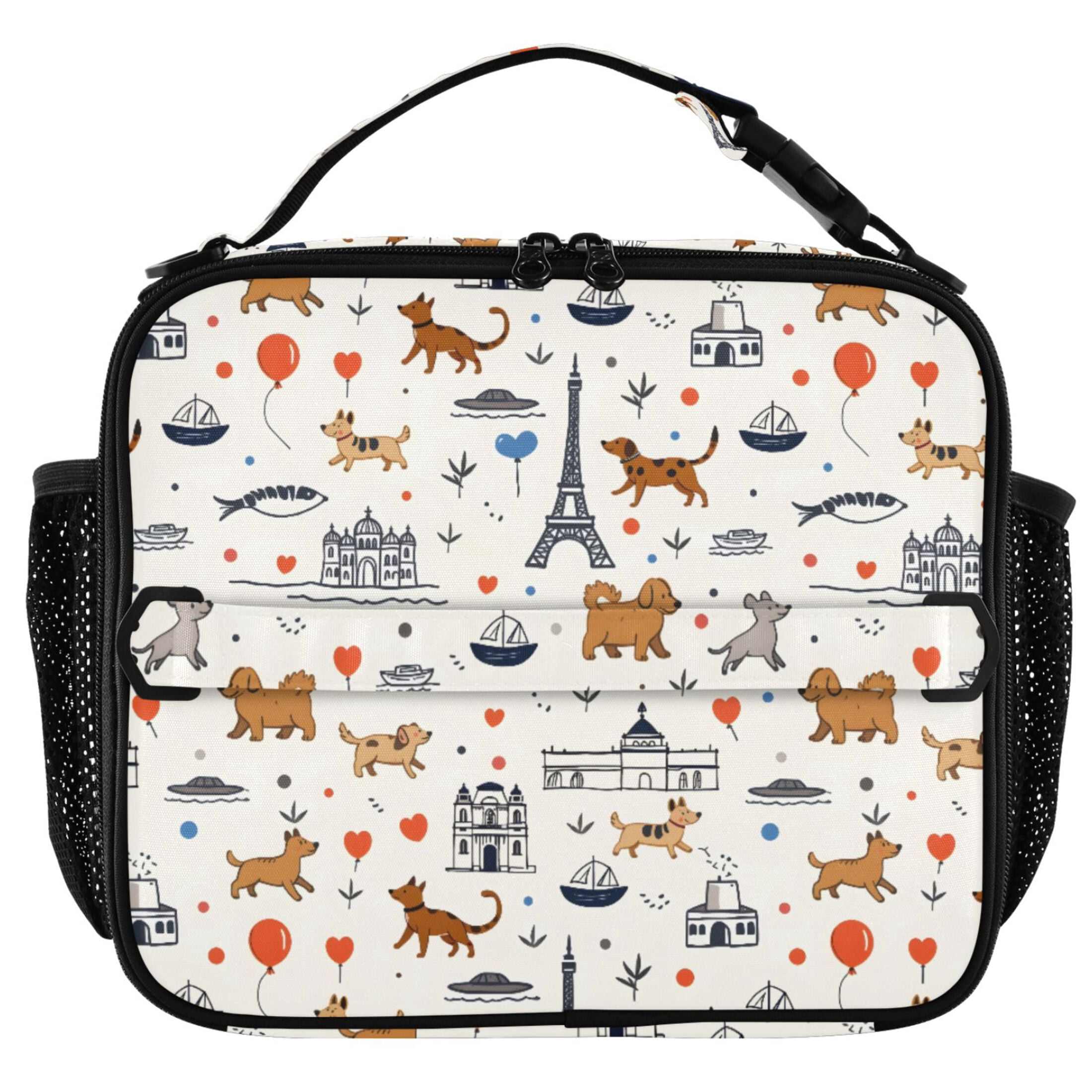 ALAZA Cartoon Dog Vintage Insulated Lunch Box Lunch Bag Cooler Tote ...