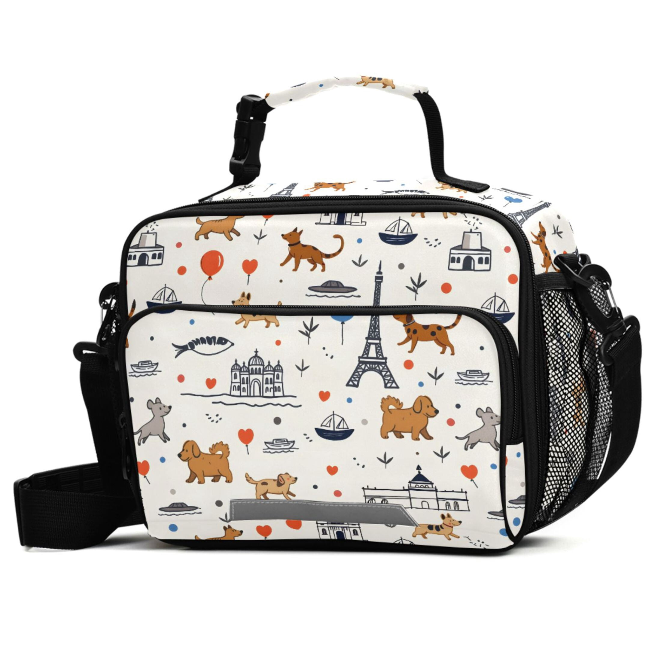 ALAZA Cartoon Dog Vintage Lunch Box Insulated Cooler Bag Reusable Tote ...