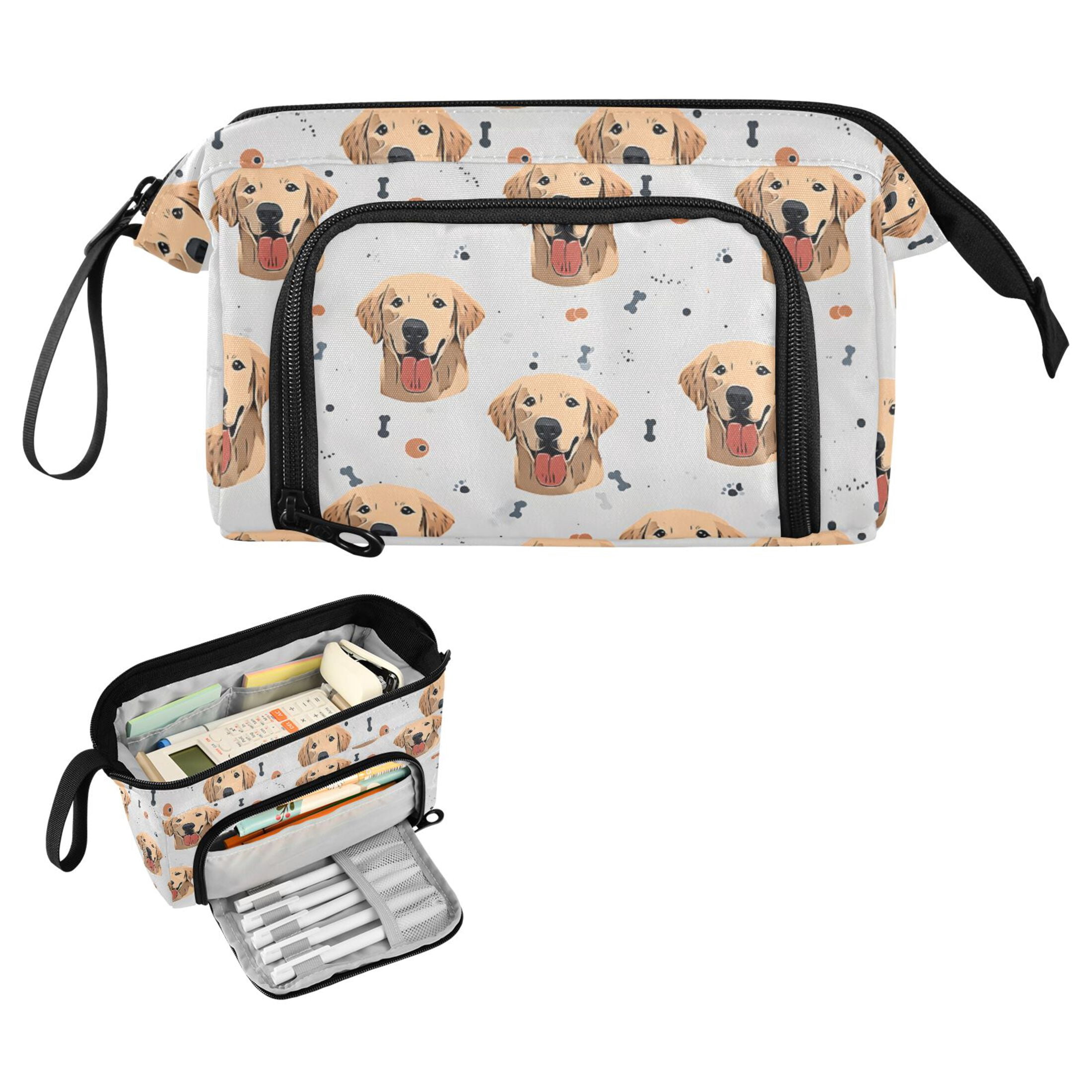 ALAZA Cartoon Dogs Bones Pencil Pouch Big Capacity Pencil Case Zipper ...