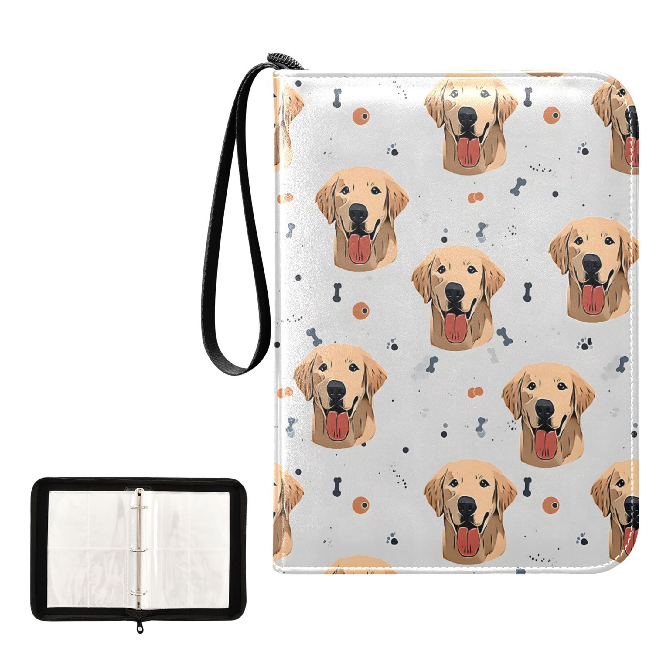 ALAZA Cartoon Dogs Bones Trading Card Binder 4 Pocket Cards Collection ...