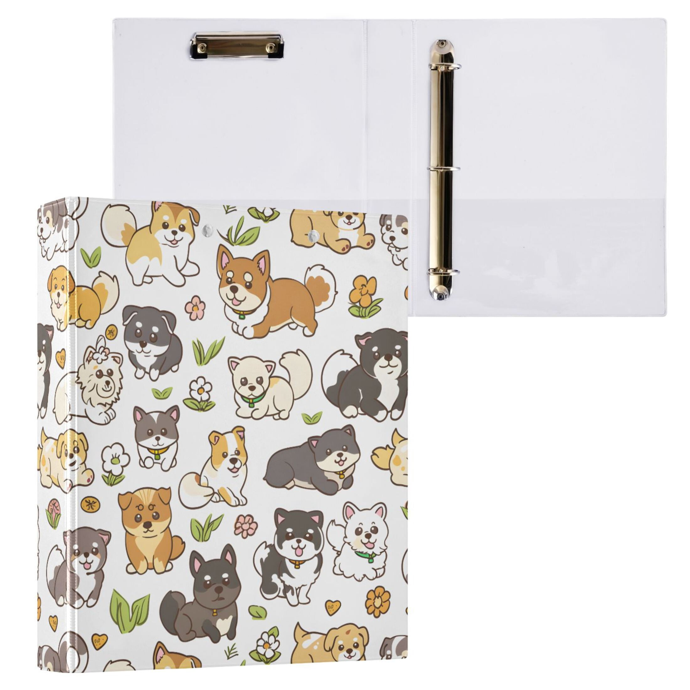 ALAZA Cartoon Dogs Cute Hardcover 3 Ring Binder 1.5" D-Rings with ...