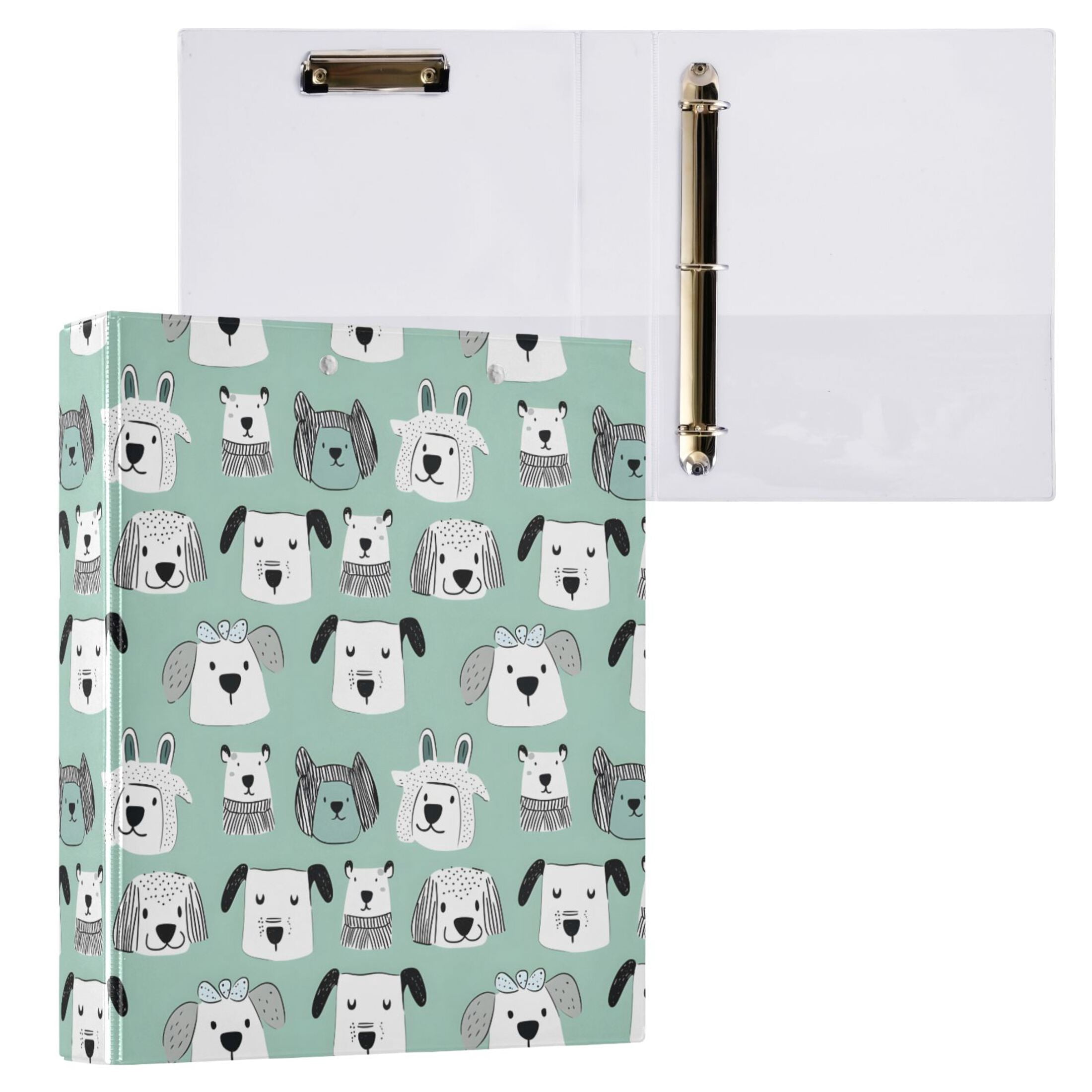 ALAZA Cartoon Dogs Doodle-p1 Hardcover 3 Ring Binder 1.5" D-Rings with ...