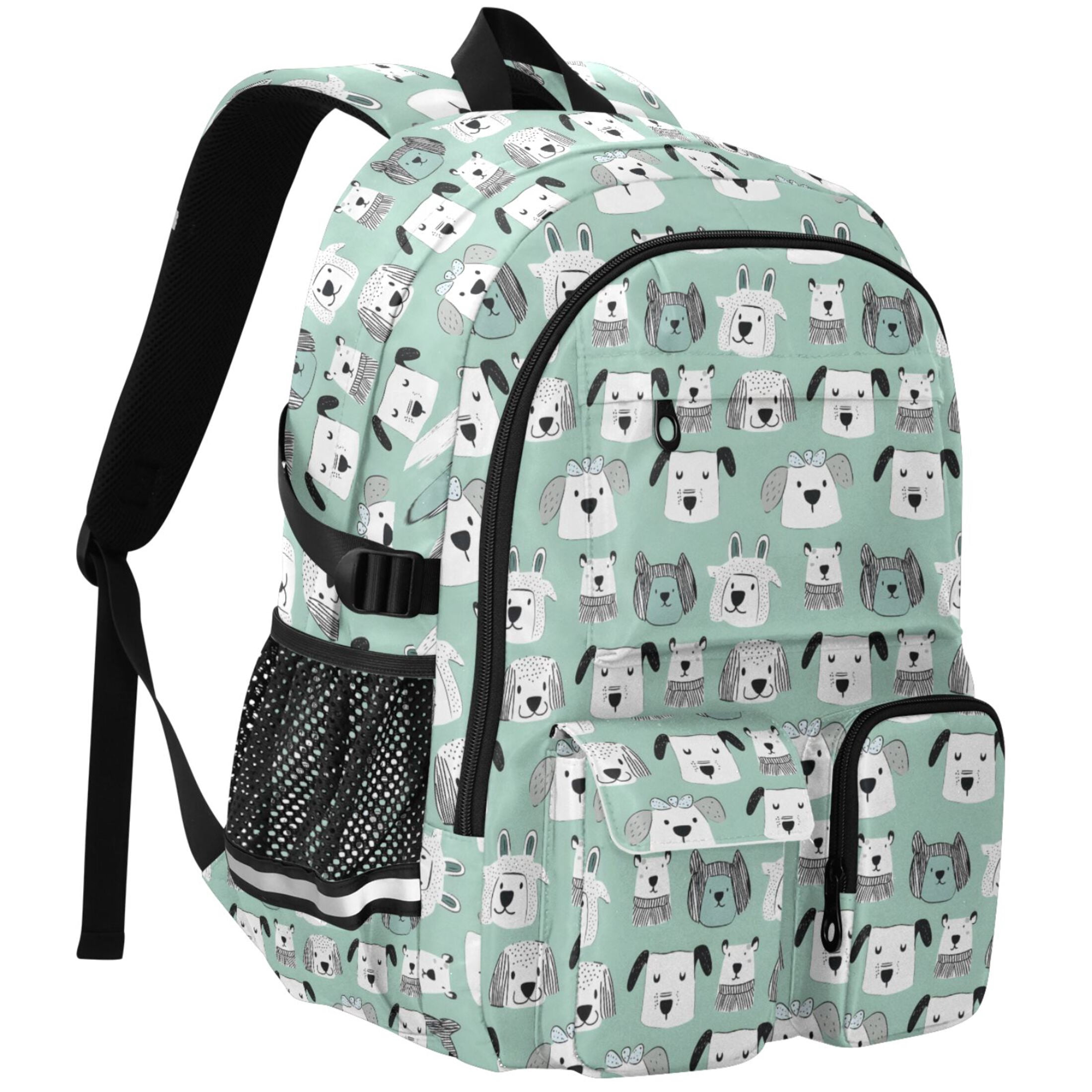 ALAZA Cartoon Dogs Doodle-p1 Print Student Backpack School Bookbag ...