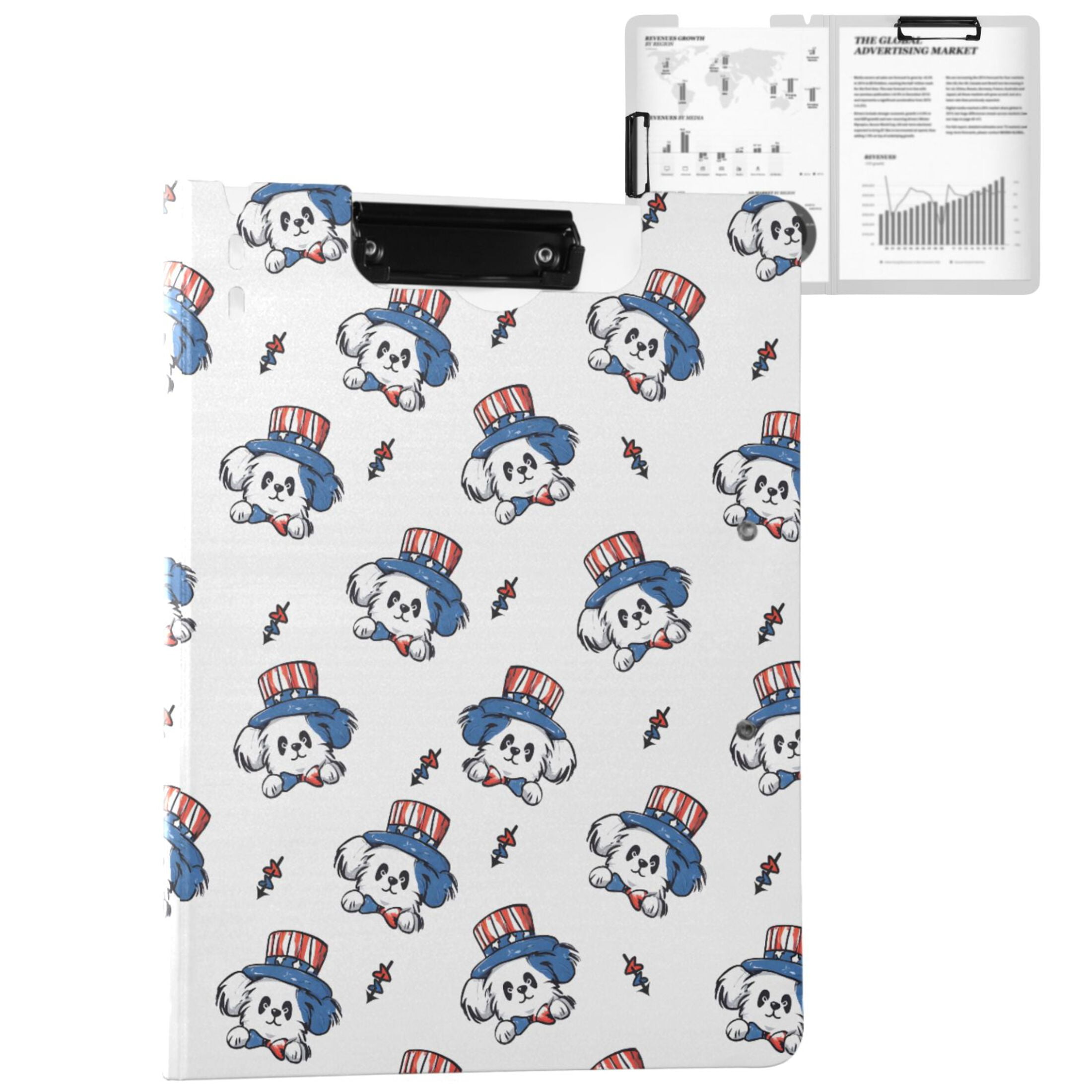 ALAZA Cartoon Dogs Head A4 Foldable Clipboard 360 Degree Folder Binder ...