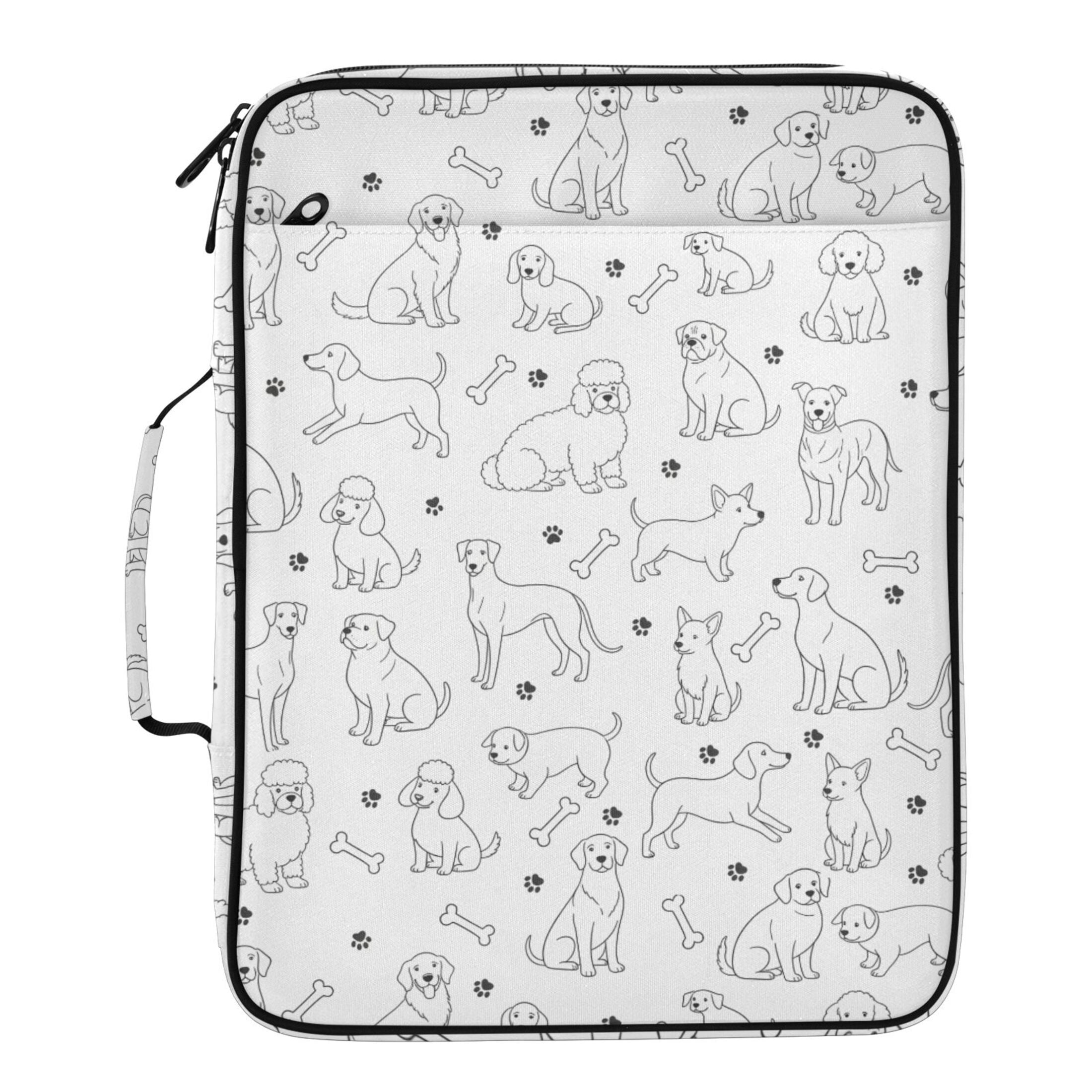 ALAZA Cartoon Dogs Lines Pattern Expanding Accordion File Folder 3 Ring ...