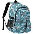 ALAZA Cartoon Dolphins-z1 Print Student Backpack School Bookbag Large ...