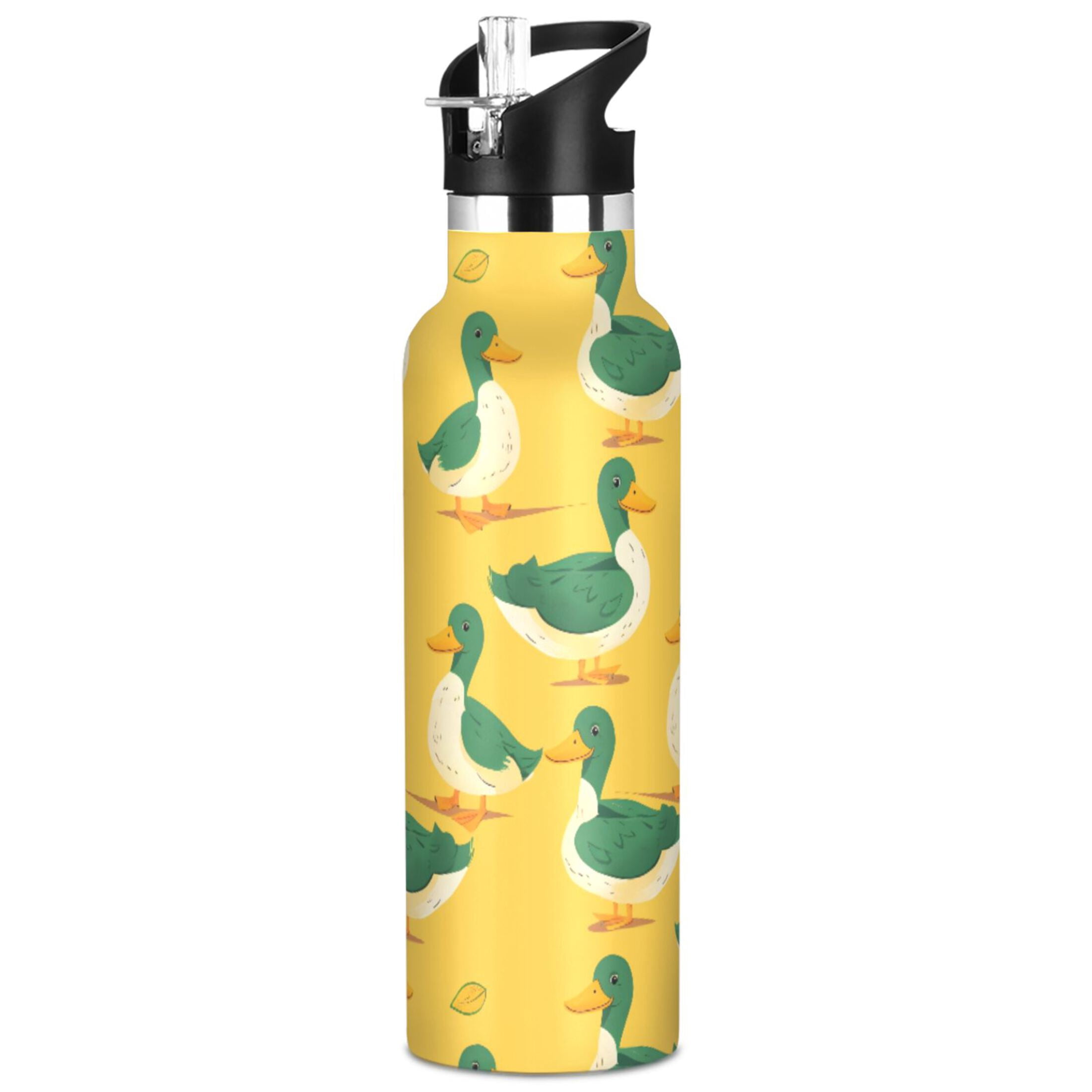 ALAZA Cartoon Duck Pattern Stainless Steel Water Bottle Vacuum ...