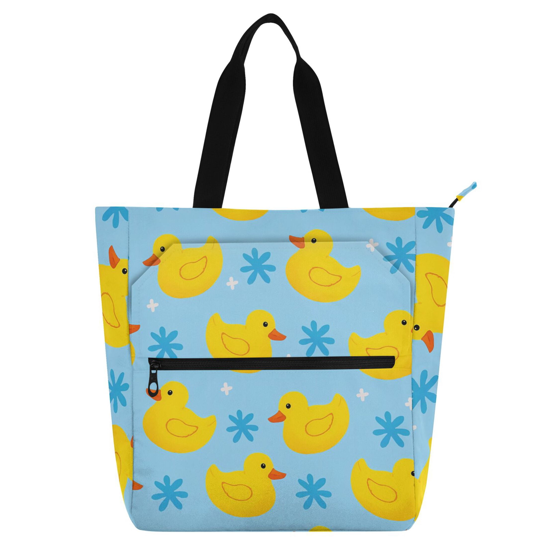 ALAZA Cartoon Ducks Blue School Book Bag Kids Tote Bags Handbag ...