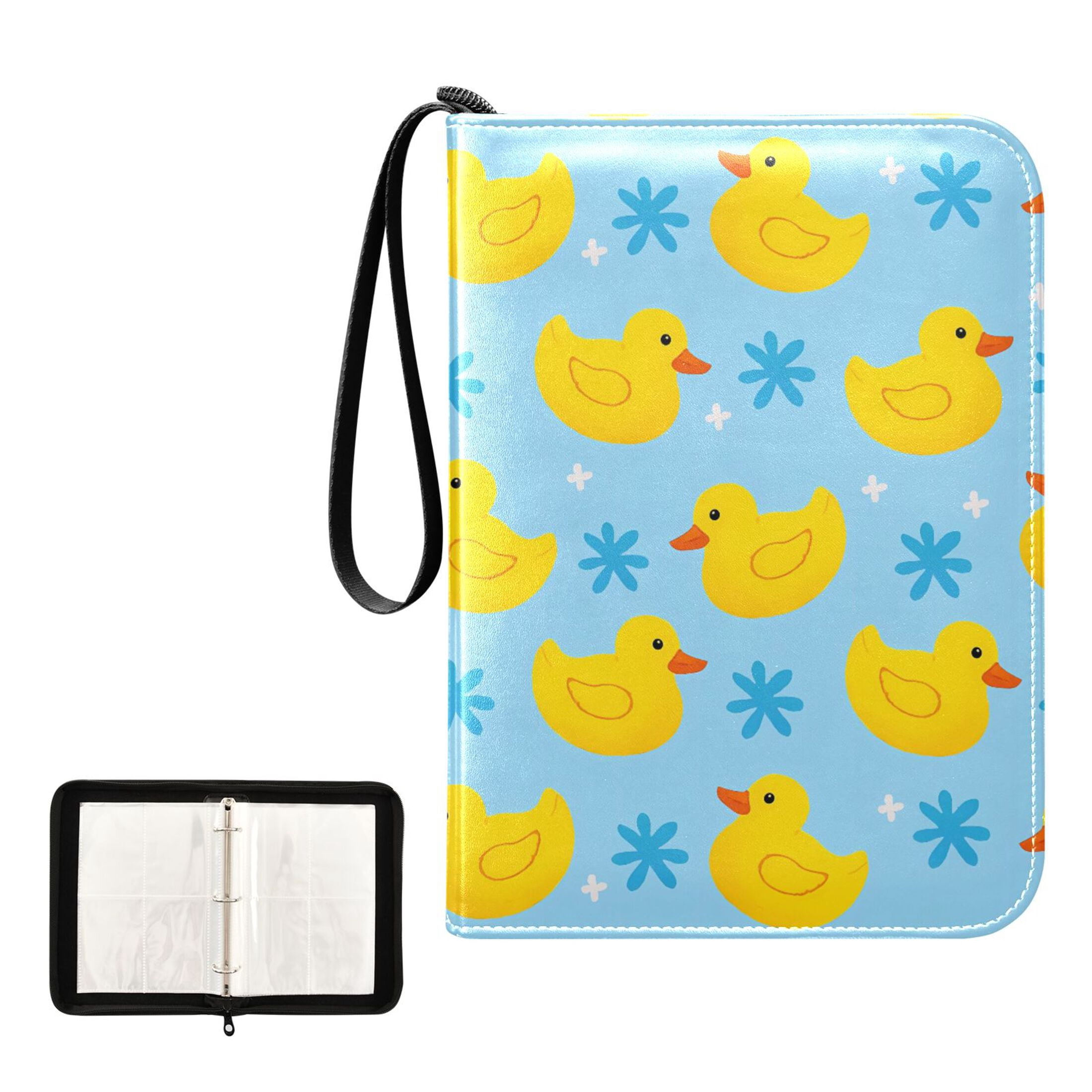 ALAZA Cartoon Ducks Blue Trading Card Binder 4 Pocket Cards Collection ...