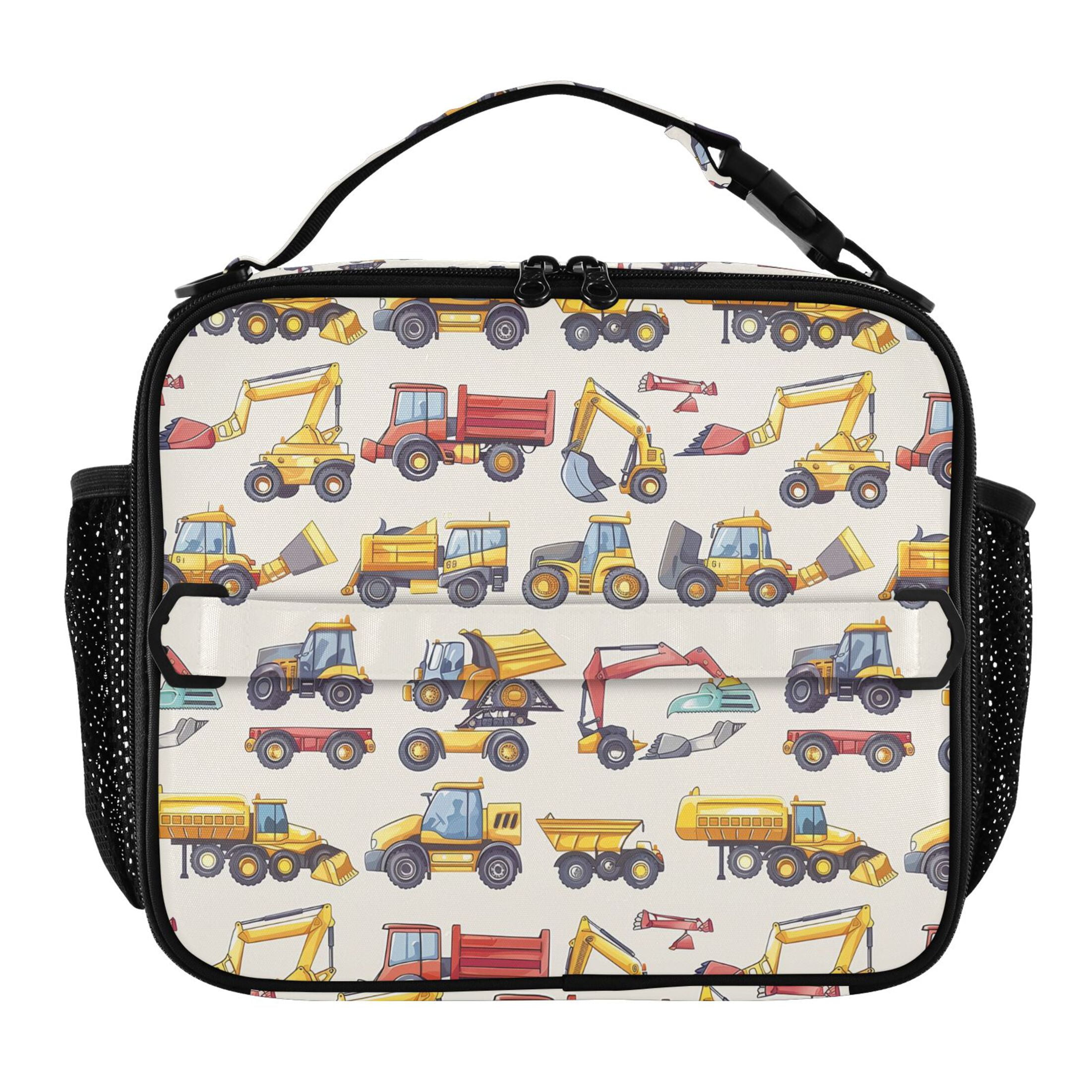ALAZA Cartoon Engineering Truck Vehicle Lunch Box Insulated Lunch Bag ...