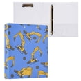 ALAZA Cartoon Excavator Trucks Hardcover 3 Ring Binder 1.5" D-Rings ...