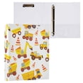 ALAZA Cartoon Excavator Trucks-h3 Hardcover 3 Ring Binder 1.5" D-Rings ...