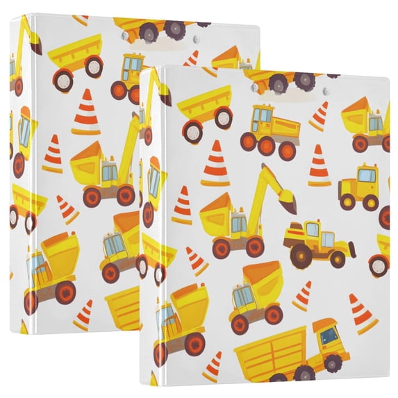 ALAZA Cartoon Excavator Trucks-h3 Hardcover 3 Ring Binder 1.5" D-Rings ...