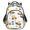 ALAZA Cartoon Excavator Trucks-h5 School Backpack Elementary Bag ...