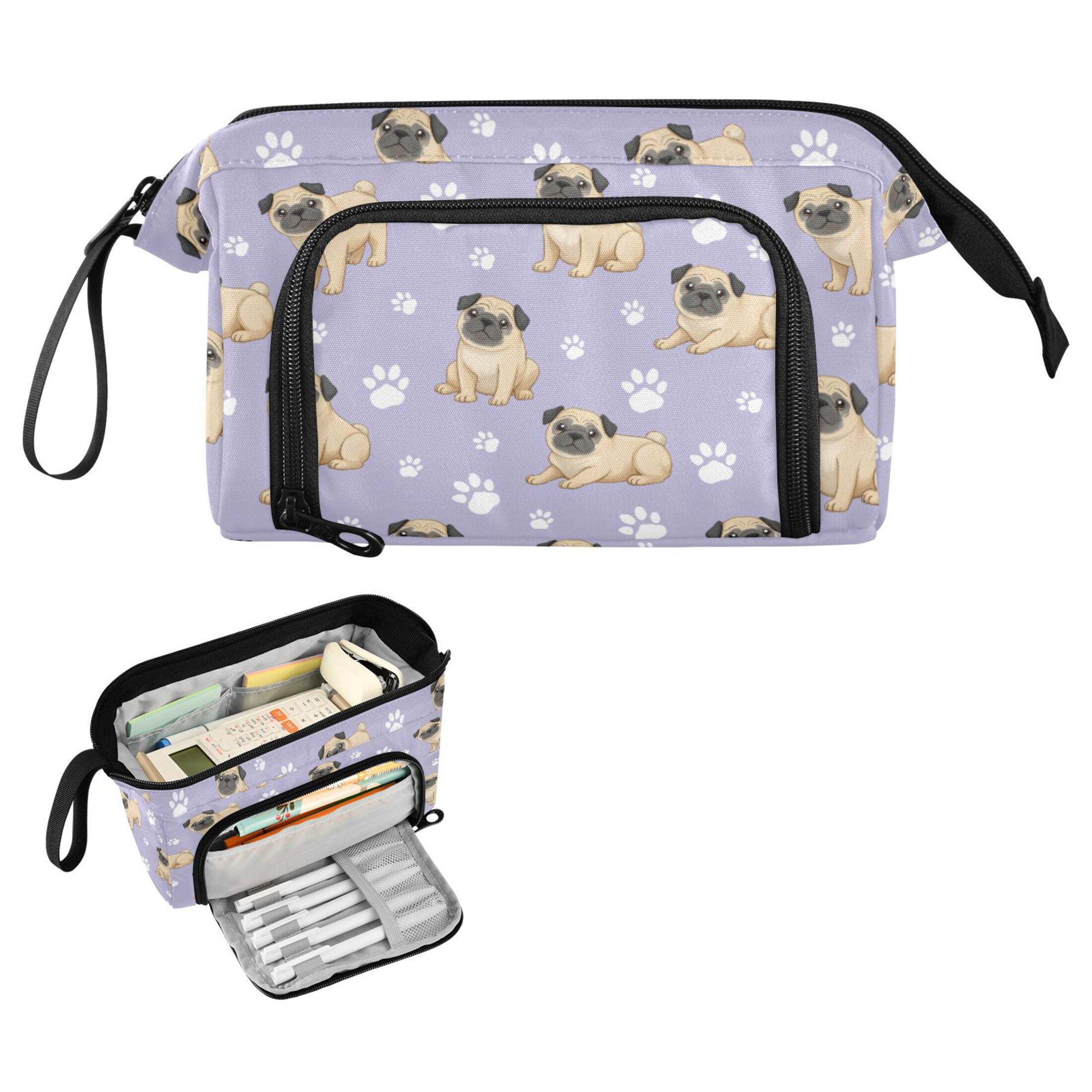 ALAZA Cartoon French Bulldog Pencil Pouch Big Capacity Pencil Case ...