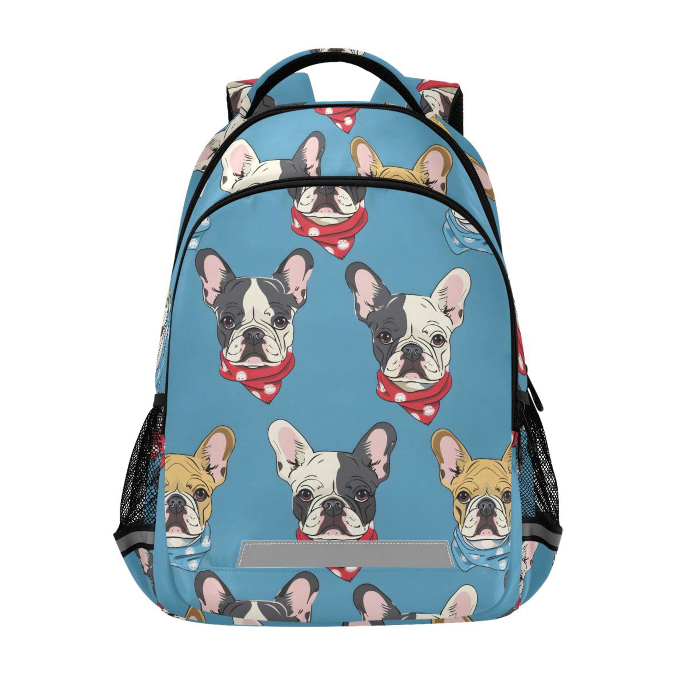 ALAZA Cartoon French Puppy Bulldog Backpack Elementary School Bag ...