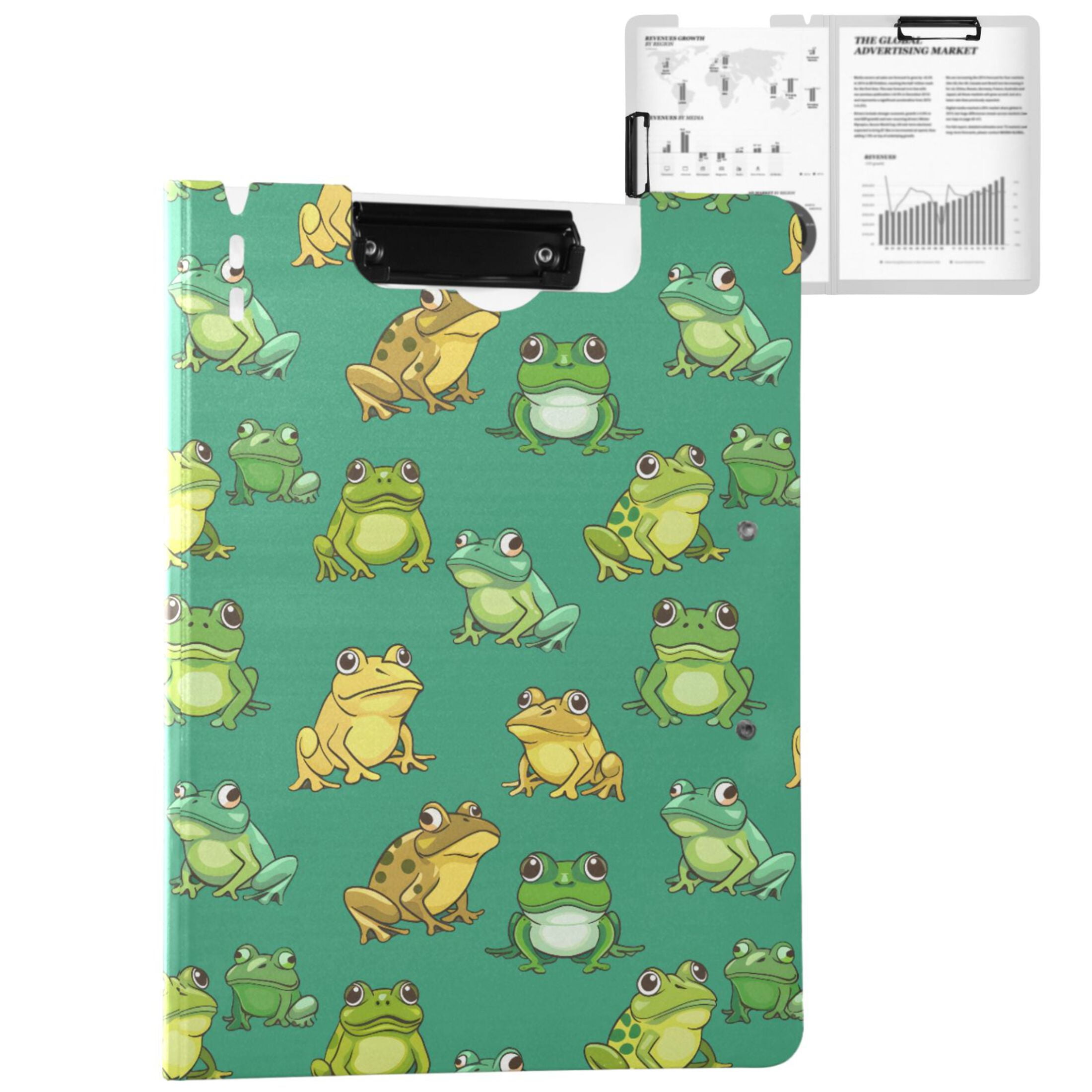 ALAZA Cartoon Frog A4 Foldable Clipboard 360 Degree Folder Binder ...
