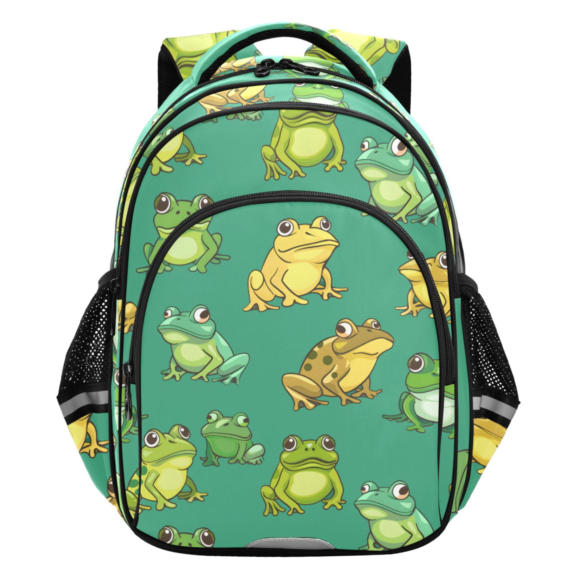 ALAZA Cartoon Frog School Backpack Elementary Bag Student Bookbag ...