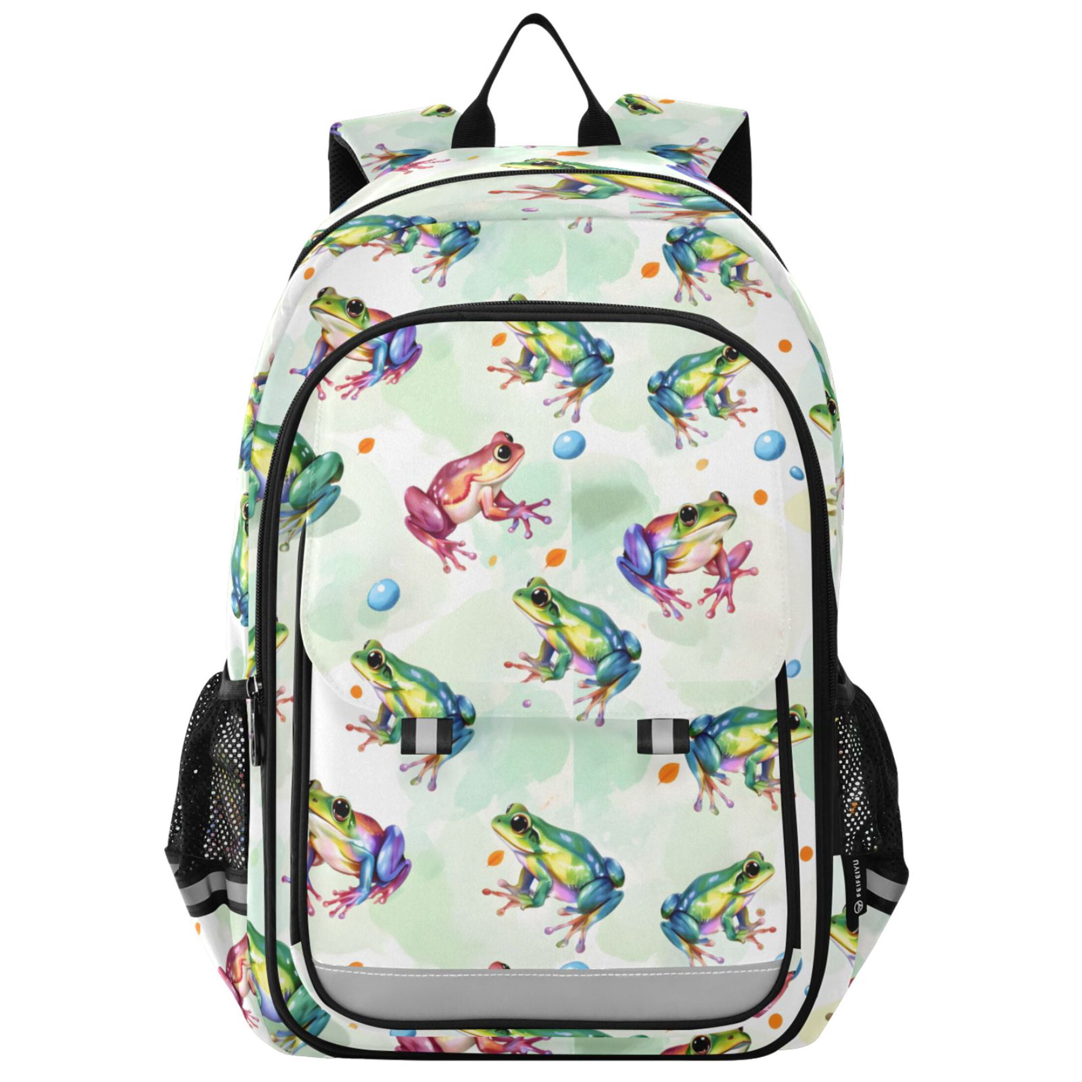 ALAZA Cartoon Frogs Green Laptop Backpack Purse Travel Bag Casual ...