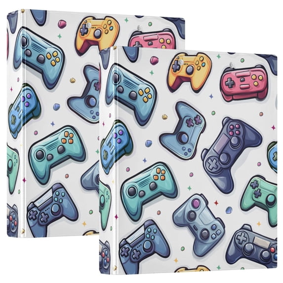 ALAZA Cartoon Game Controller Hardcover 3 Ring Binder 1.5" D-Rings with ...