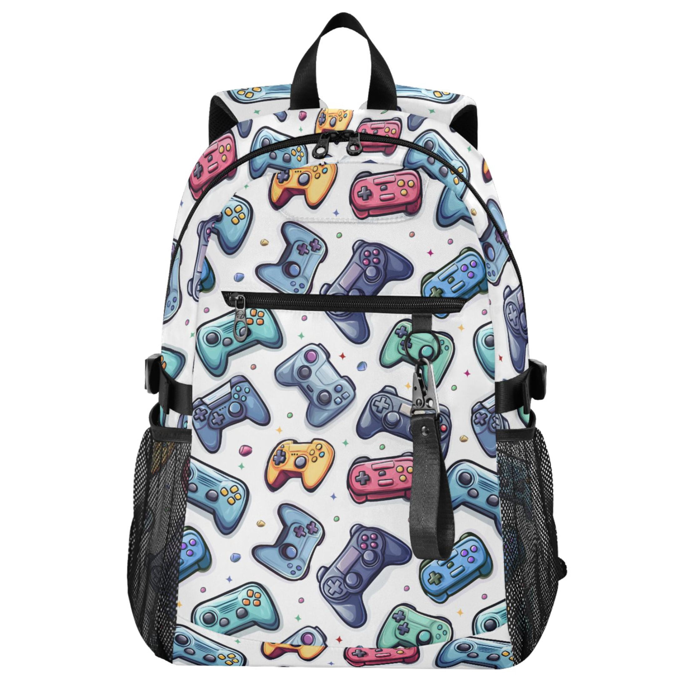 ALAZA Cartoon Game Controller Pattern School Backpack Travel Laptop Bag ...