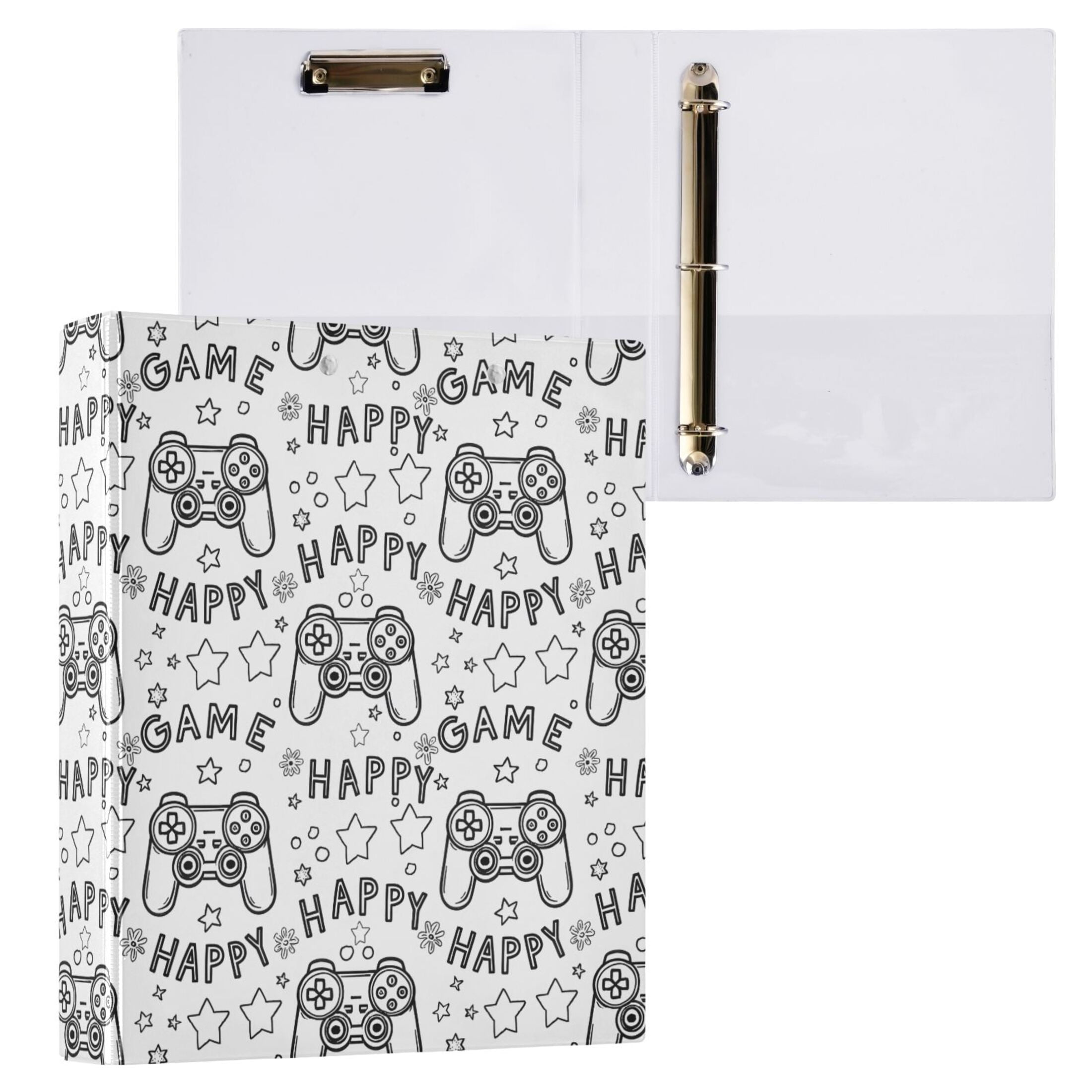 ALAZA Cartoon Gamepad Hardcover 3 Ring Binder 1.5" D-Rings with ...