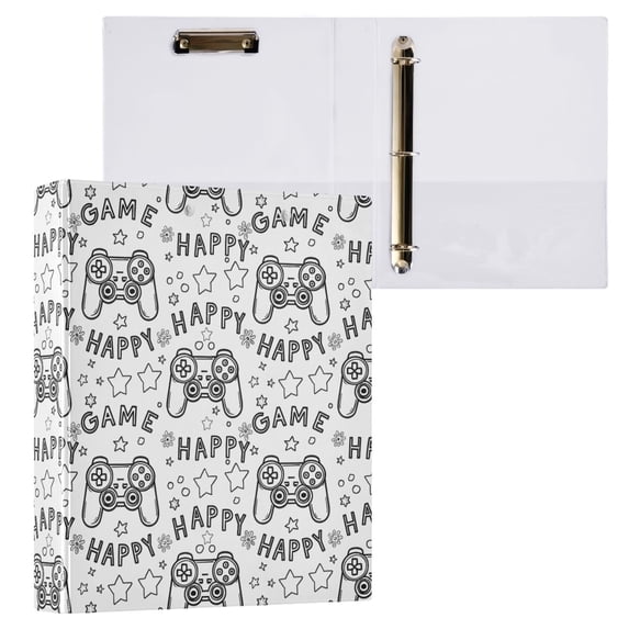 ALAZA Cartoon Gamepad Hardcover 3 Ring Binder 1.5" D-Rings with ...