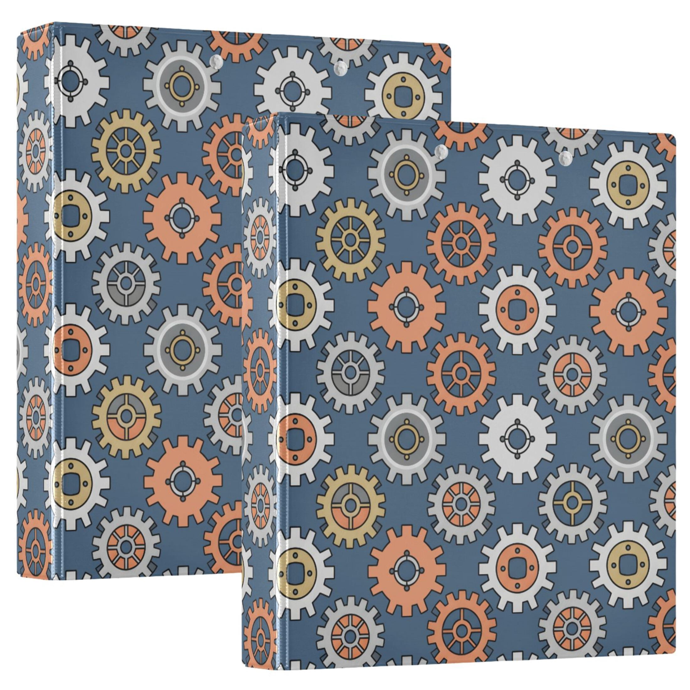 ALAZA Cartoon Gear Hardcover 3 Ring Binder 1.5" D-Rings with Interior ...