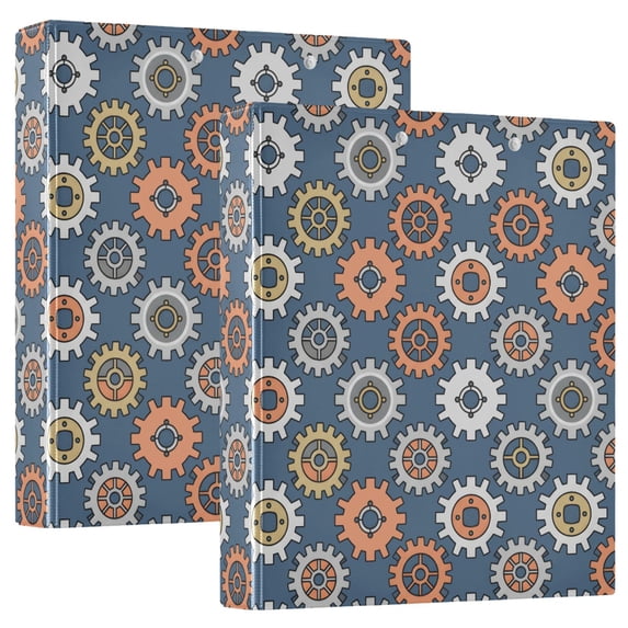 ALAZA Cartoon Gear Hardcover 3 Ring Binder 1.5" D-Rings with Interior ...