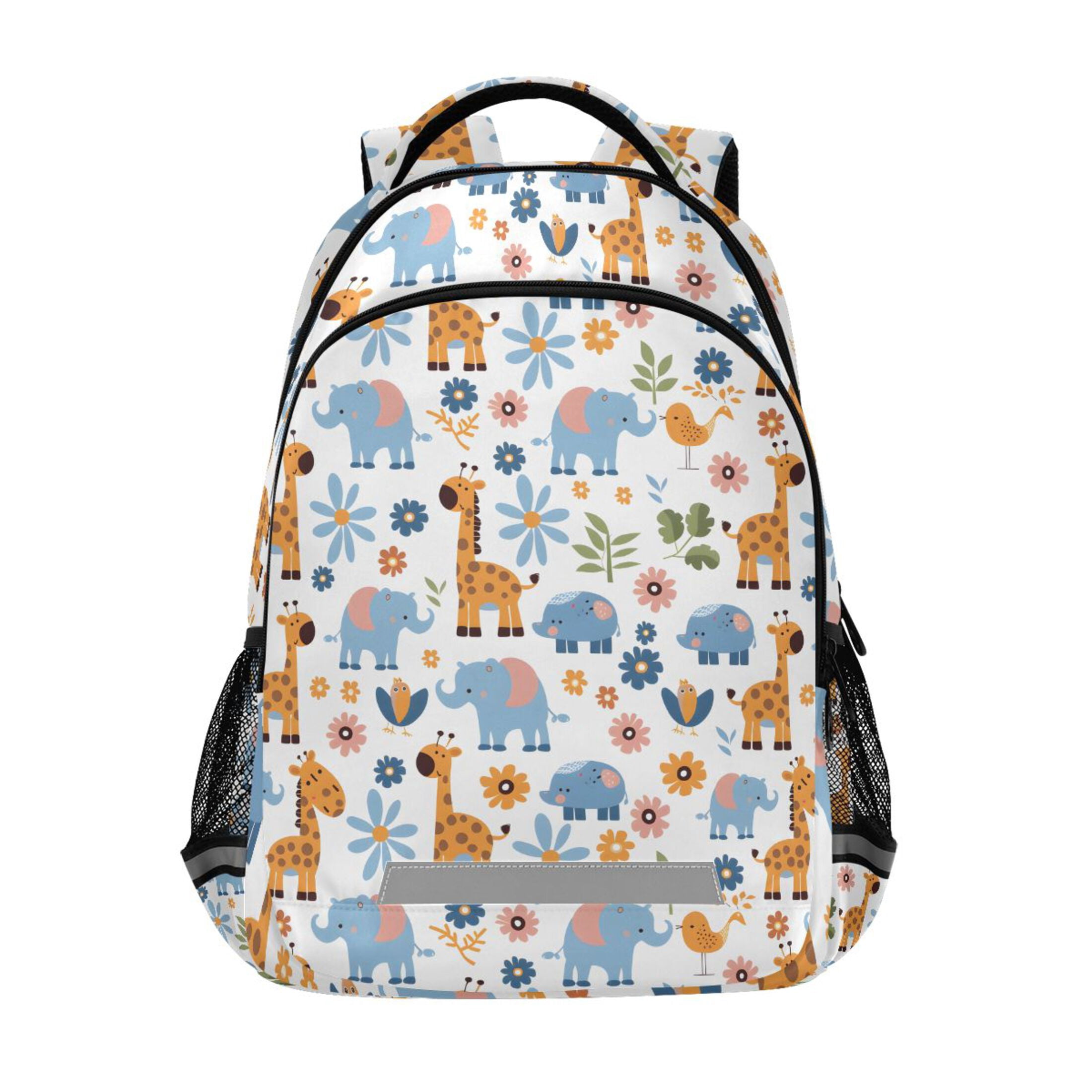 ALAZA Cartoon Giraffes Elephants Backpack Elementary School Bag Bookbag ...