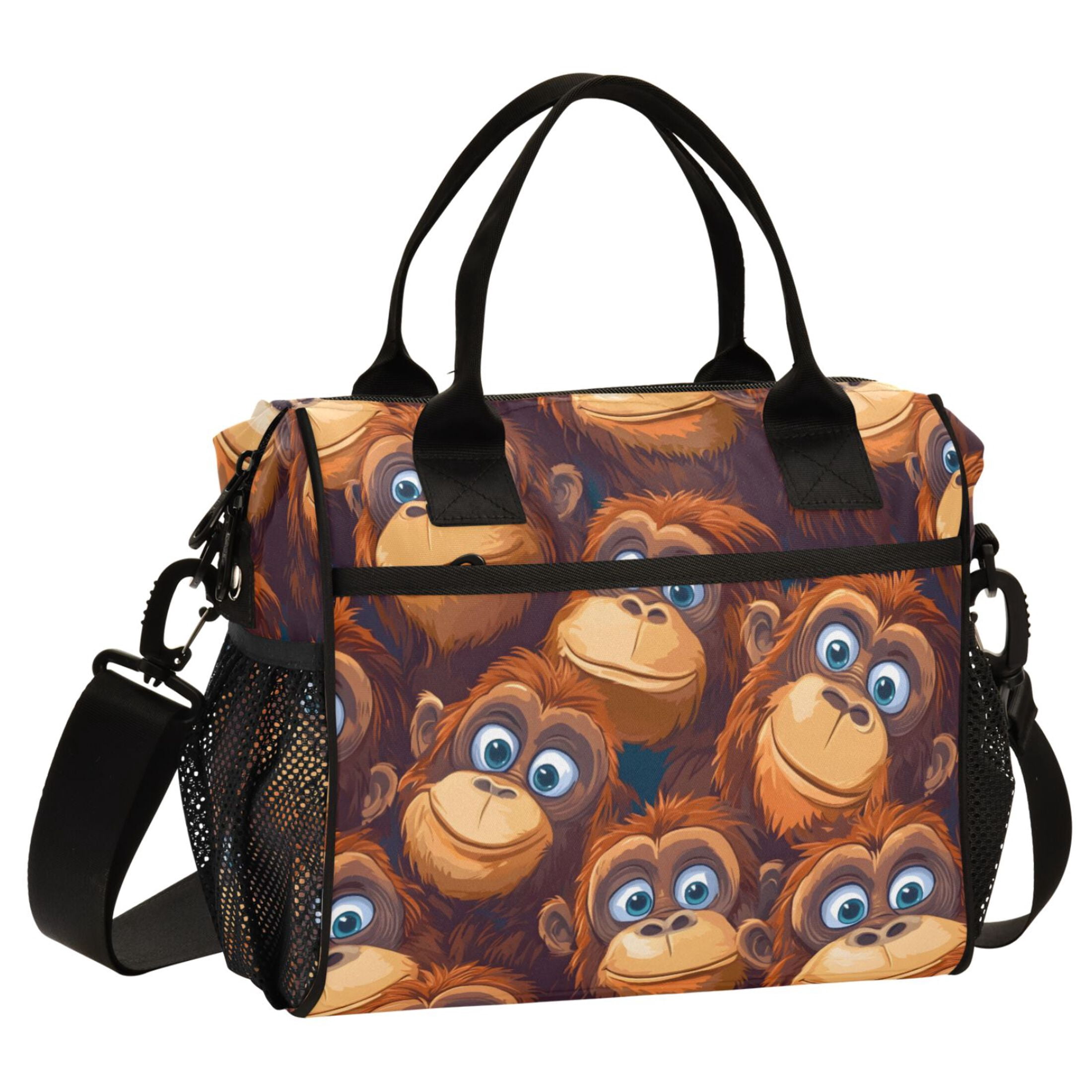 ALAZA Cartoon Gorillas Print Cooler Lunch Bag Insulated Reusable Lunch ...