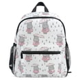 ALAZA Cartoon Hippo in Rain Pattern School Backpack Student Bookbag ...