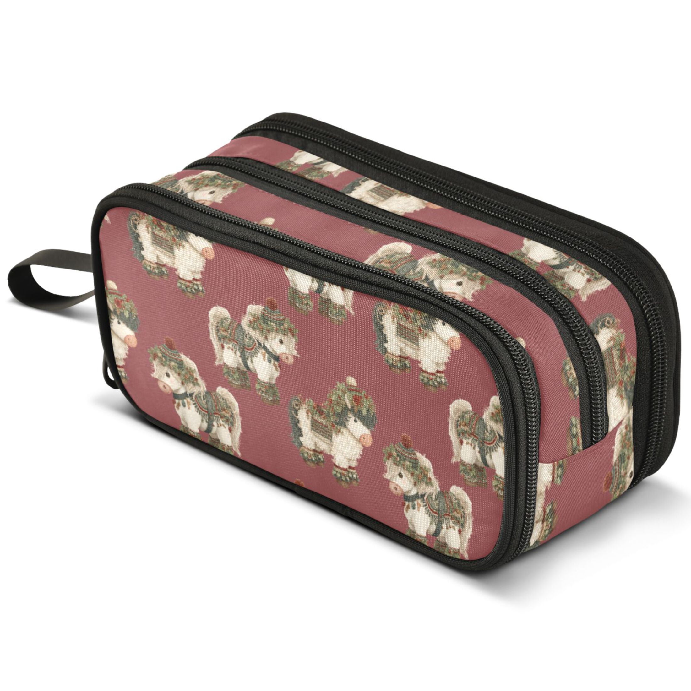 ALAZA Cartoon Horses Pencil Case Bag Large 3 Compartment Pen Pouch ...
